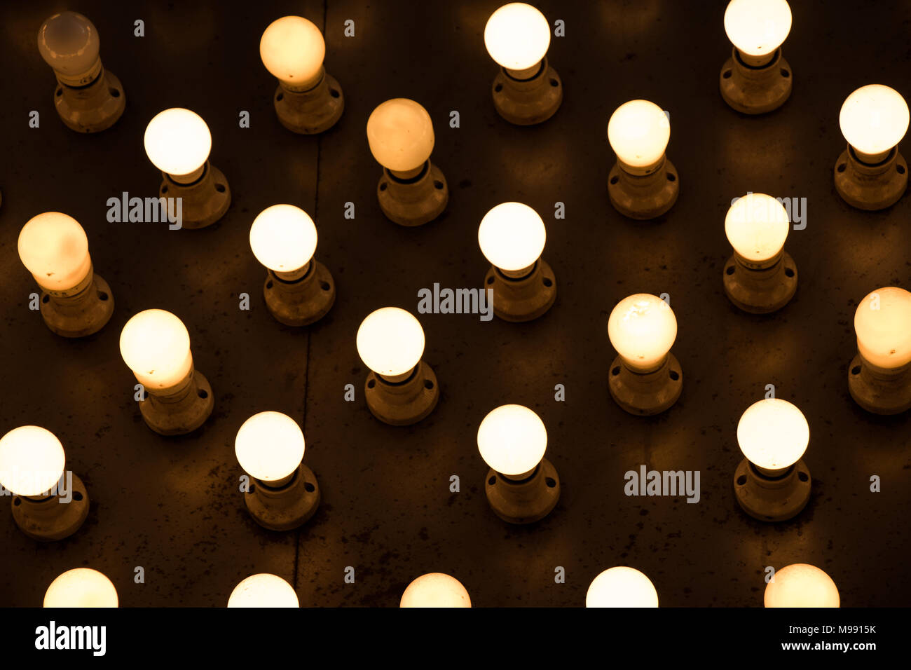 light bulbs are hanging on a fixed place Stock Photo - Alamy