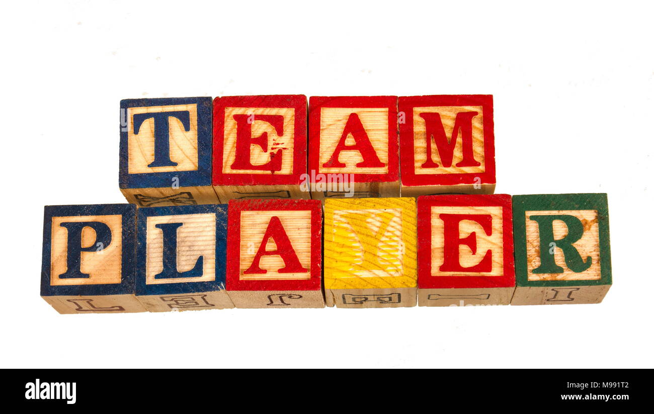 The term team player visually displayed on a white background using ...