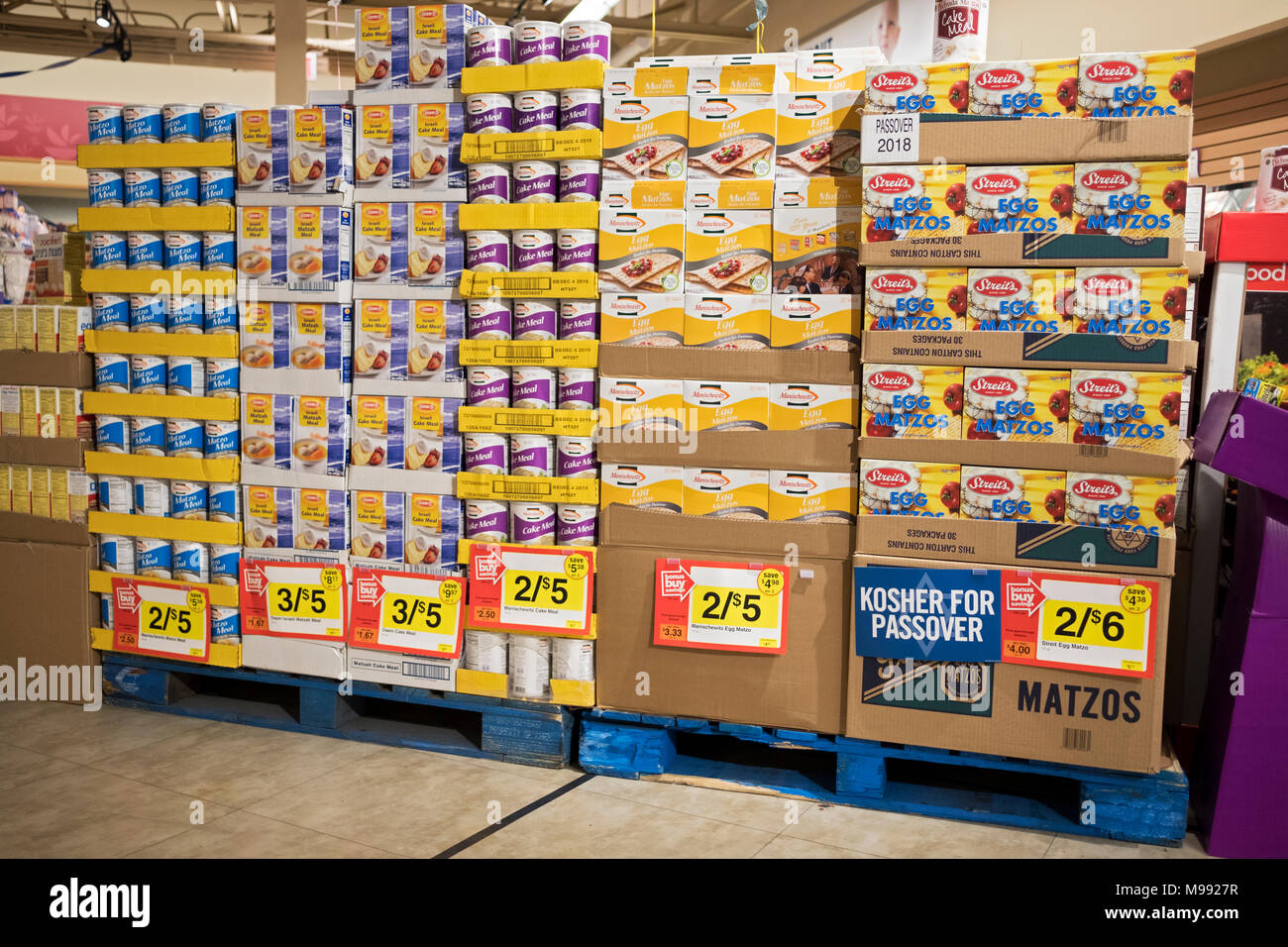 Boxes of Kosher for Passover food for sale at the Stop & Shop at Bay ...
