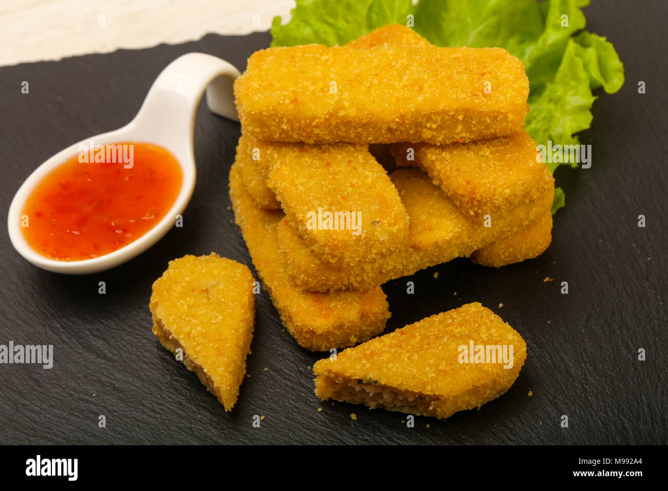 Salmon Fish sticks Stock Photo - Alamy