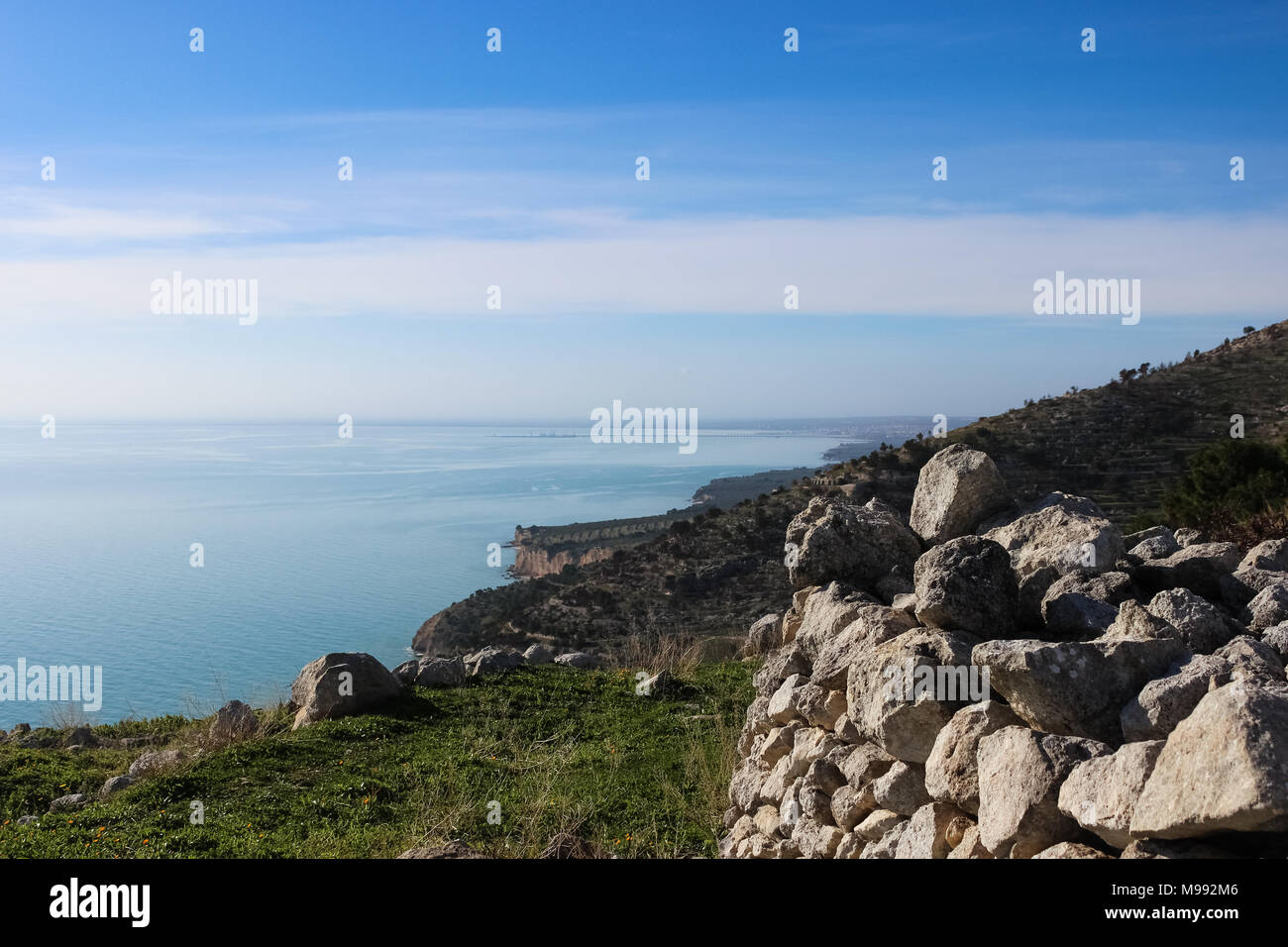 Walking down the cliffs along a designated path, with this gorgeous ...