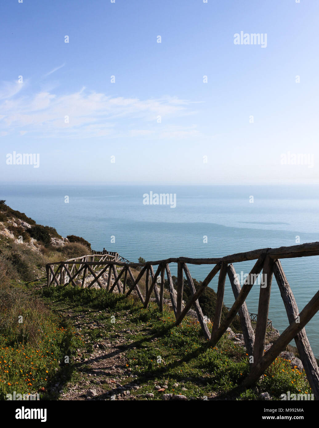 Walking down the cliffs along a designated path, with this gorgeous ...