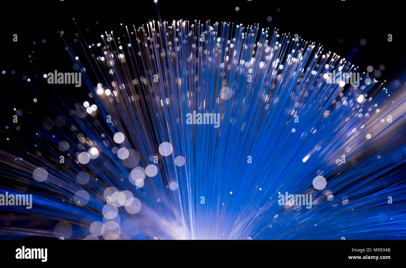 Fibre, fiber optic showing data or internet communication concept Stock ...