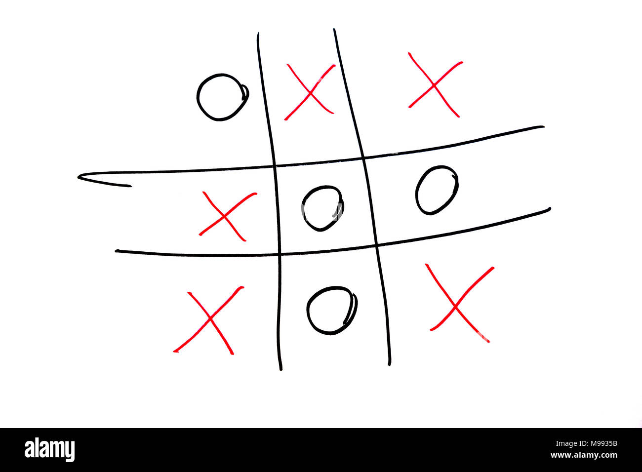 hand drawing ox games black and white on paper Stock Photo - Alamy