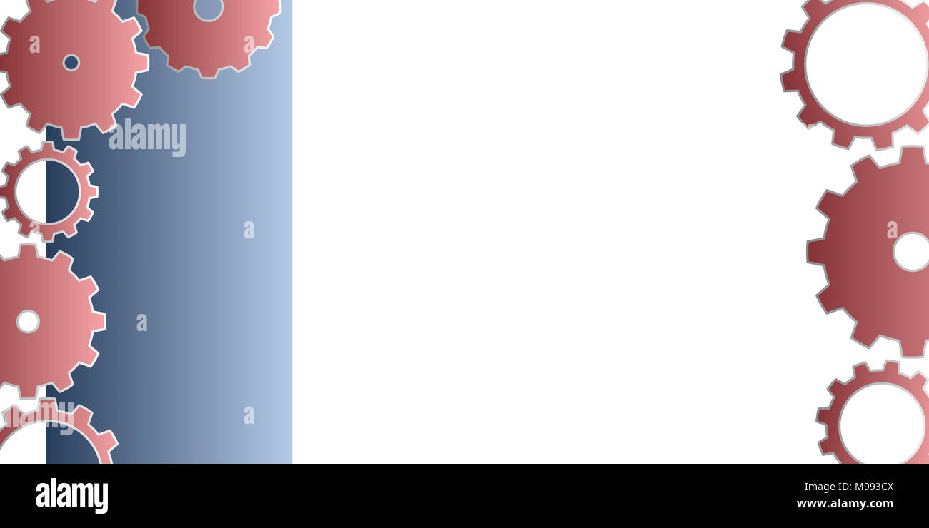 simple cogs and gears illustration backdrop - copy space Stock Photo - Alamy