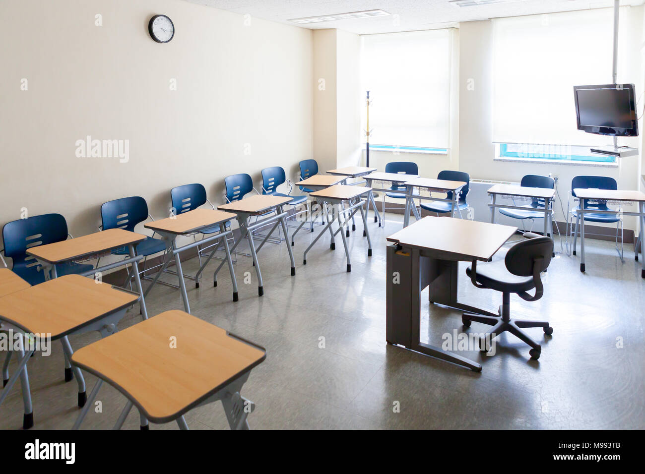 Empty classroom in a modern KLI of Yonsei university Korean Language ...