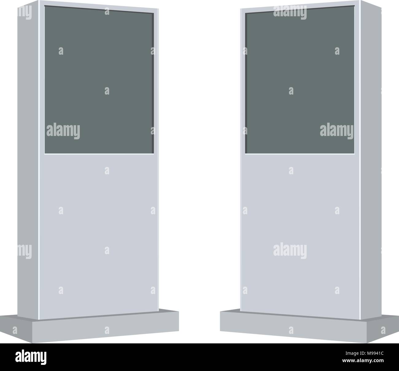 Vector Interactive Information Kiosk Terminal Stand Screen Display Console Infokiosk Stock ...