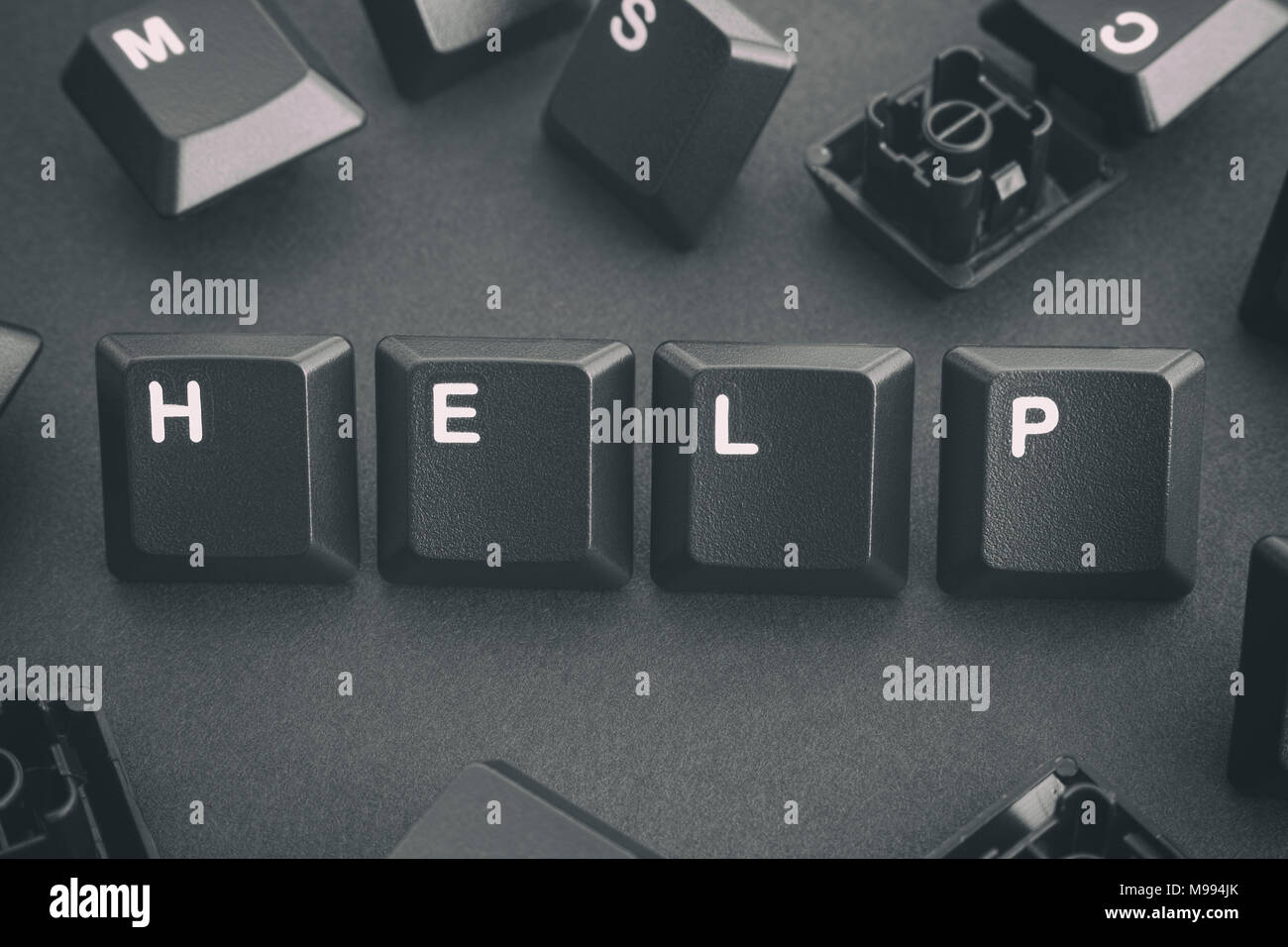 Word Help Written with Computer Keyboard Keys. Concept Image. Close up ...