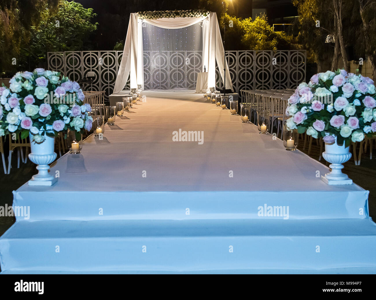 Beautiful photo of the Jewish Hupa , wedding putdoor Stock Photo - Alamy