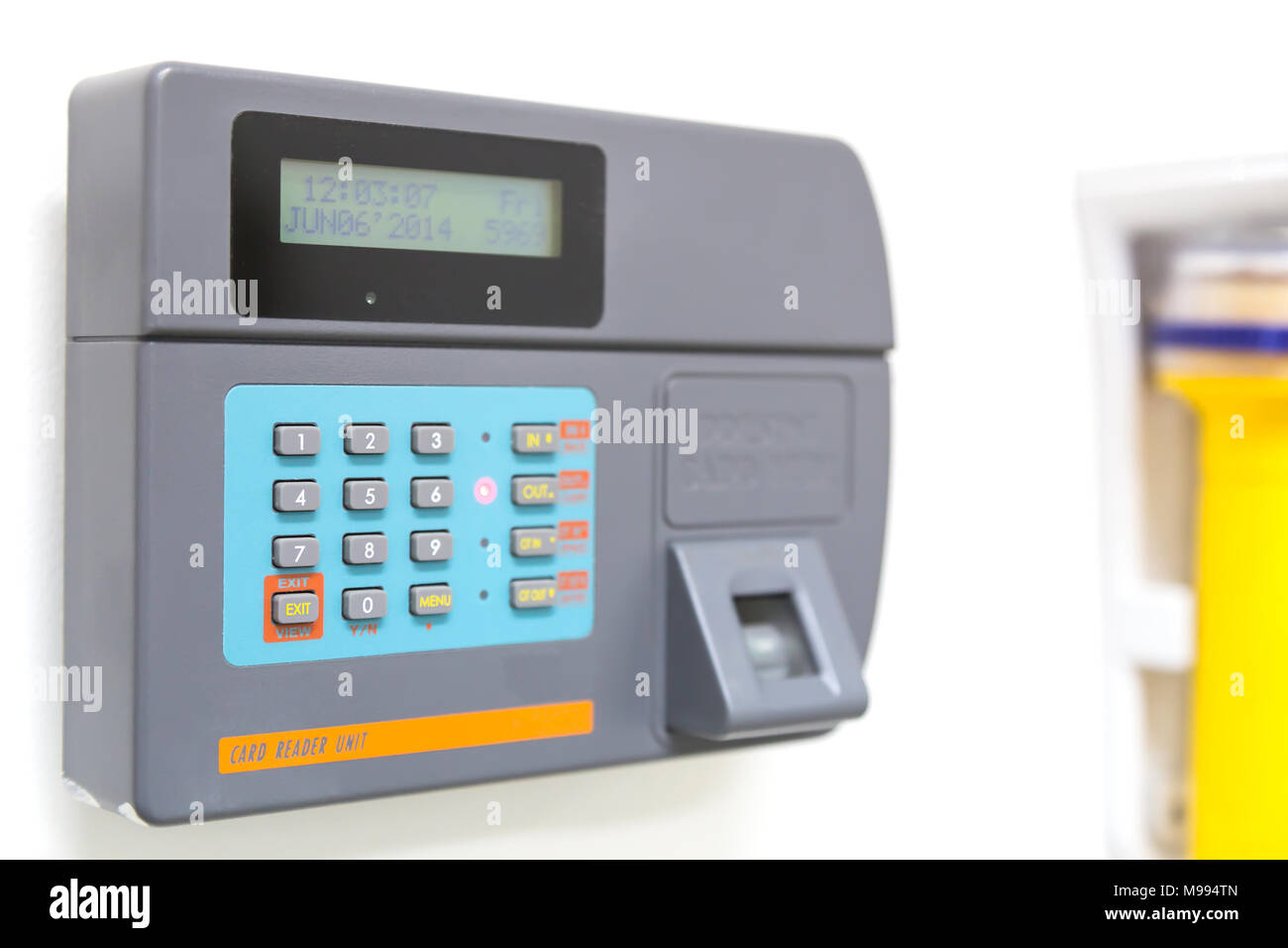 finger scan and card reader unit isolate on white background Stock ...