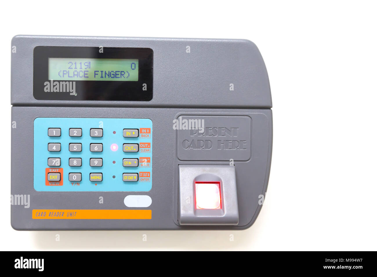 finger scan and card reader unit isolate on white background Stock ...