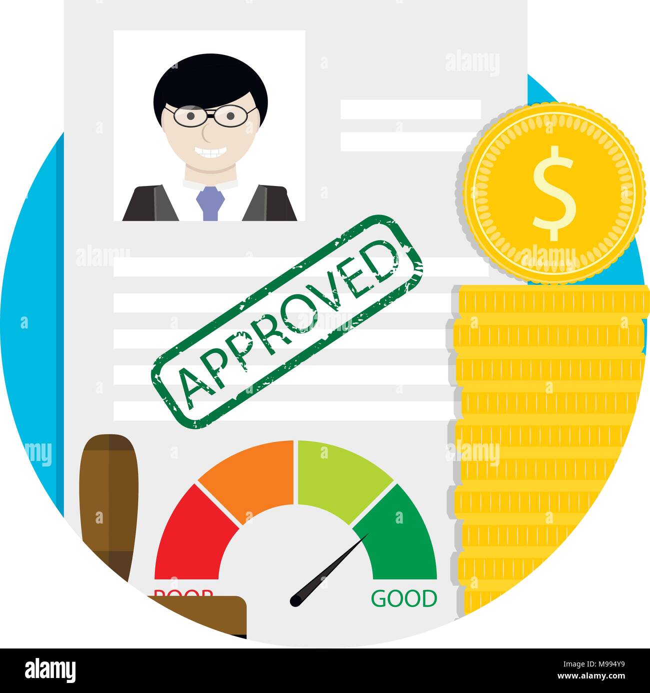 Loan approve emblem. Vector business application badge and label ...