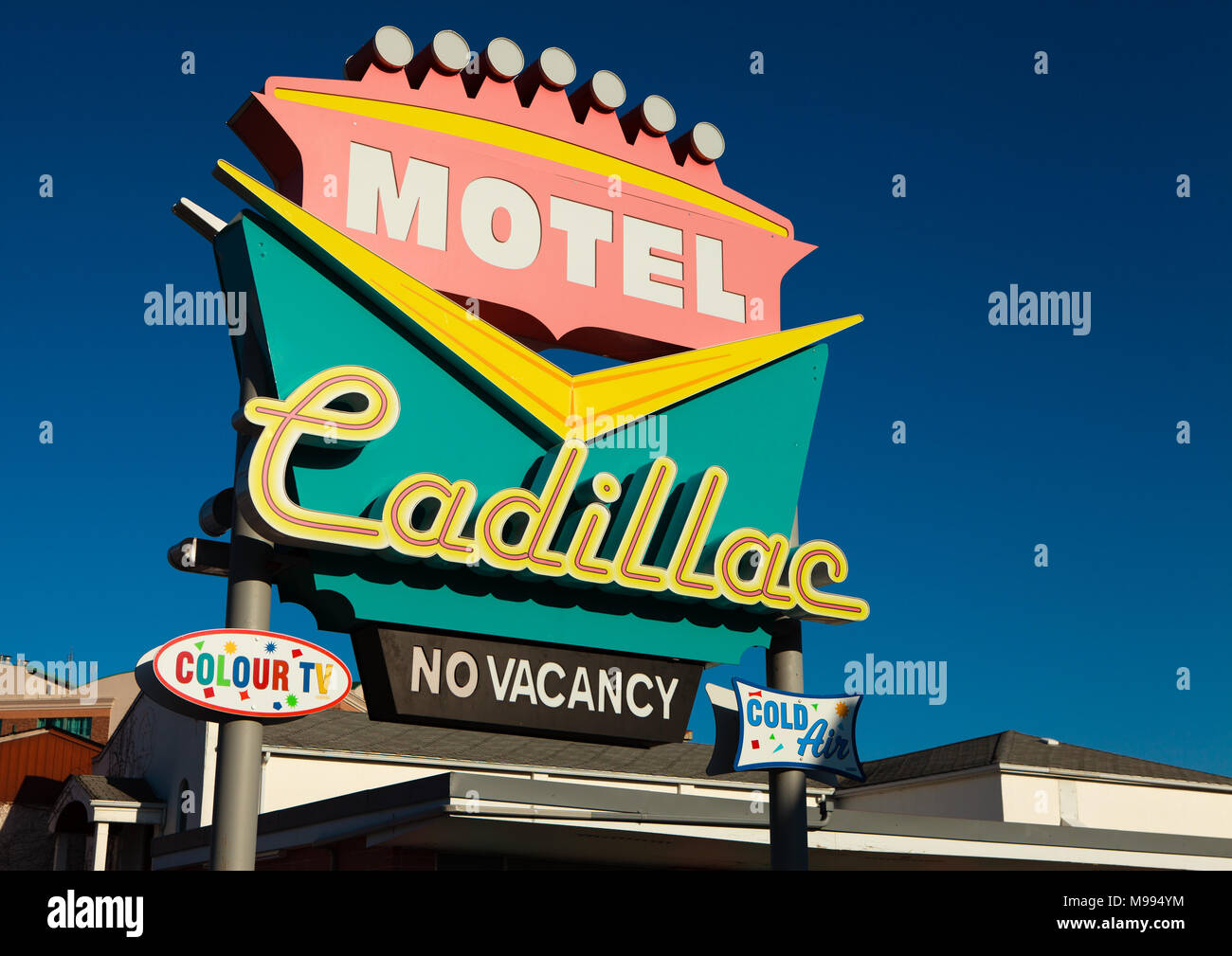 Cadillac motel sign showing no vacancy ,NIAGARA FALLS, CANADA Stock ...