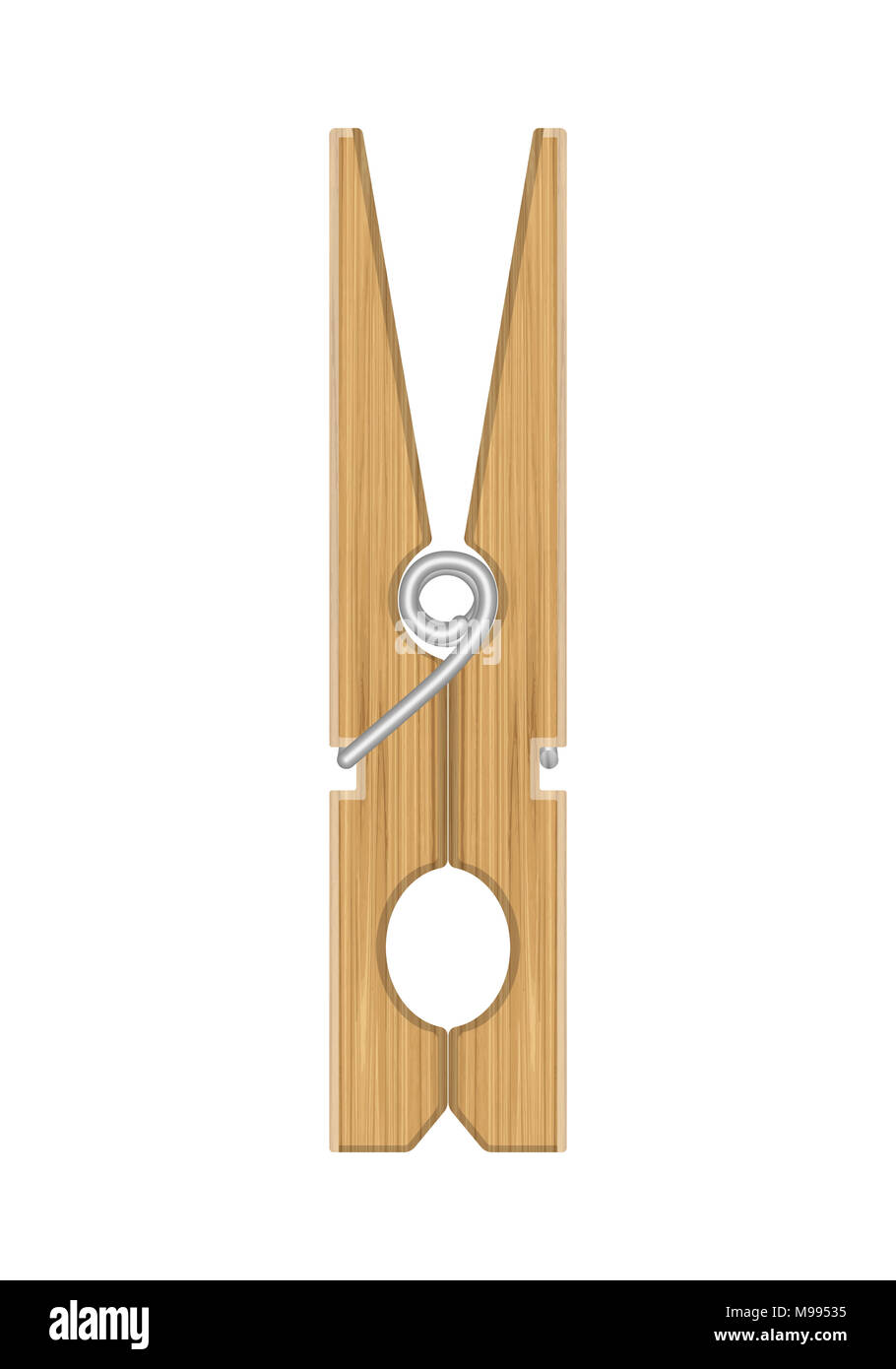 Wooden clothespin on a white background. Vector illustration Stock ...
