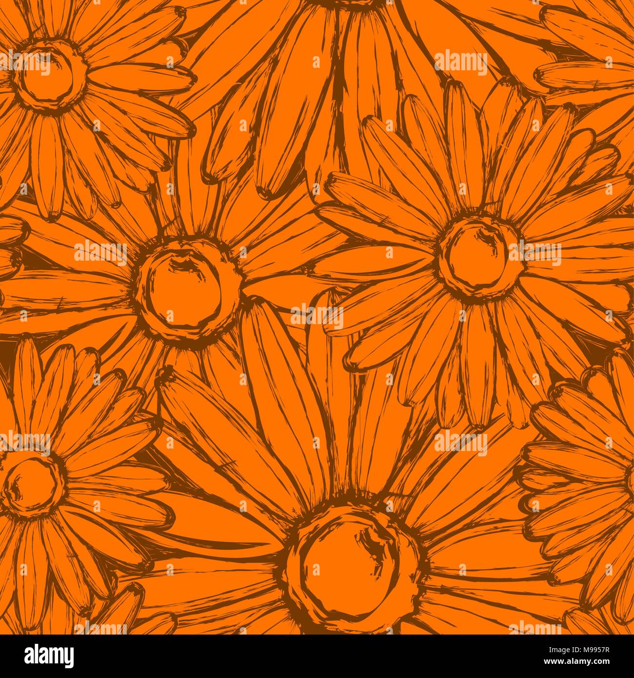 Orange green marigold flowers Stock Vector Images - Alamy