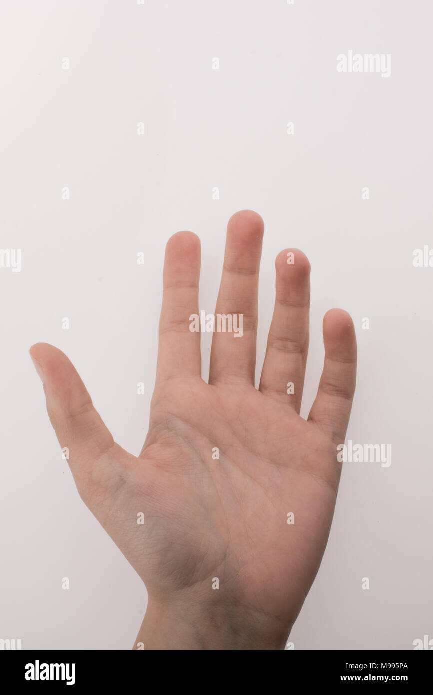 Human hand pointing on a white background Stock Photo - Alamy