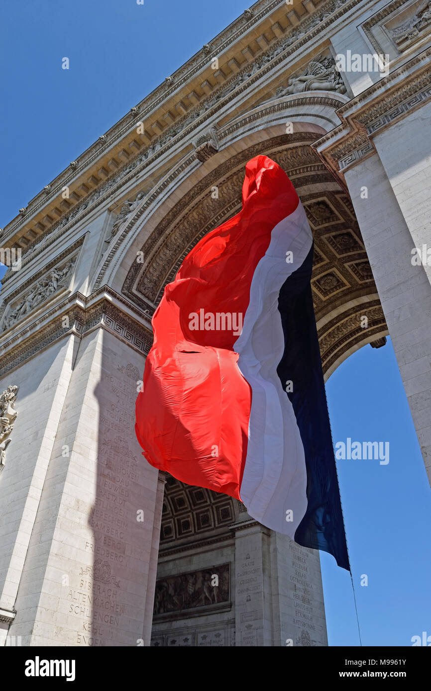 French flag in wind 2017 hi-res stock photography and images - Alamy