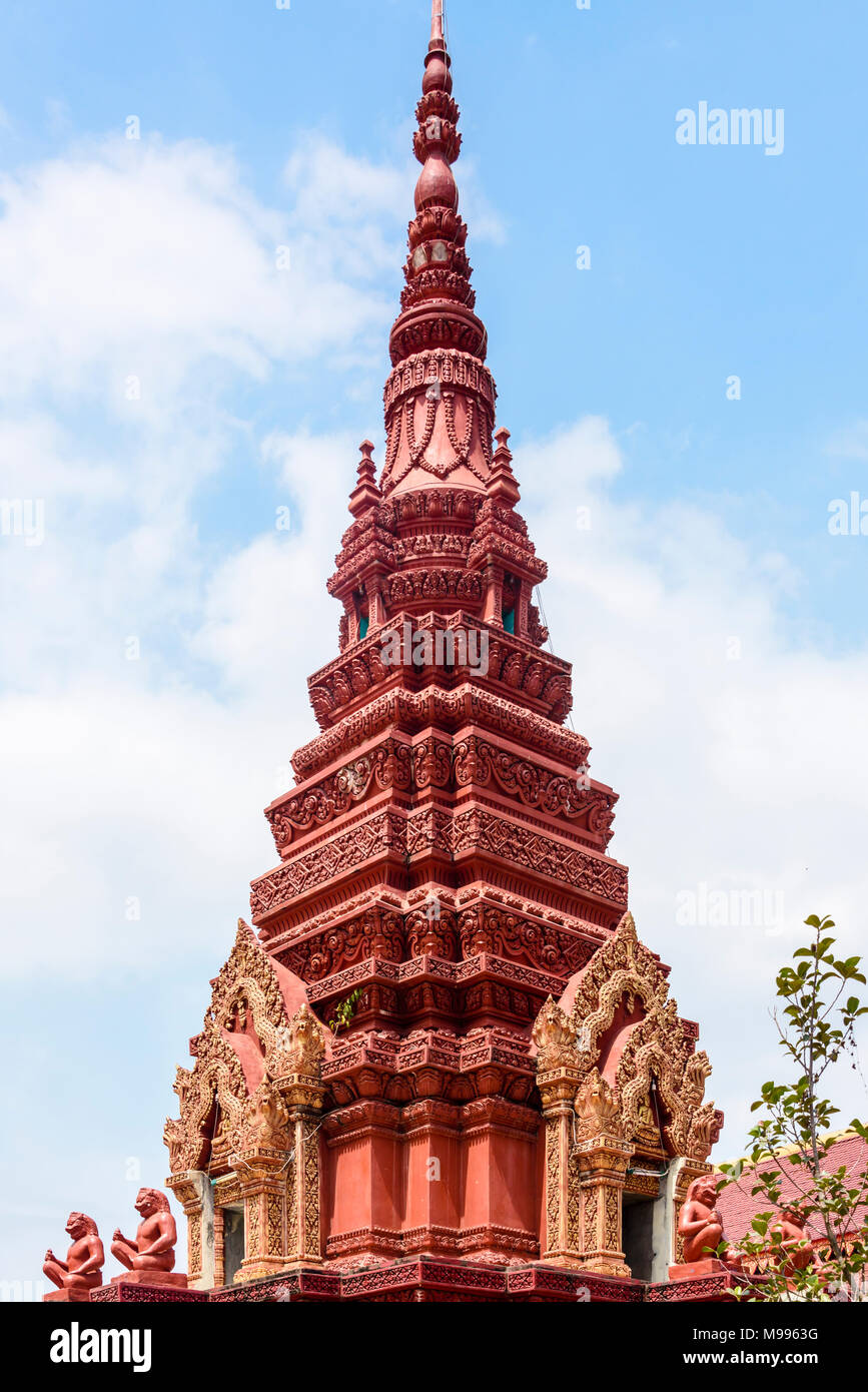 Stupa, traditional Buddhist burial gravestones at a temple in a rural ...