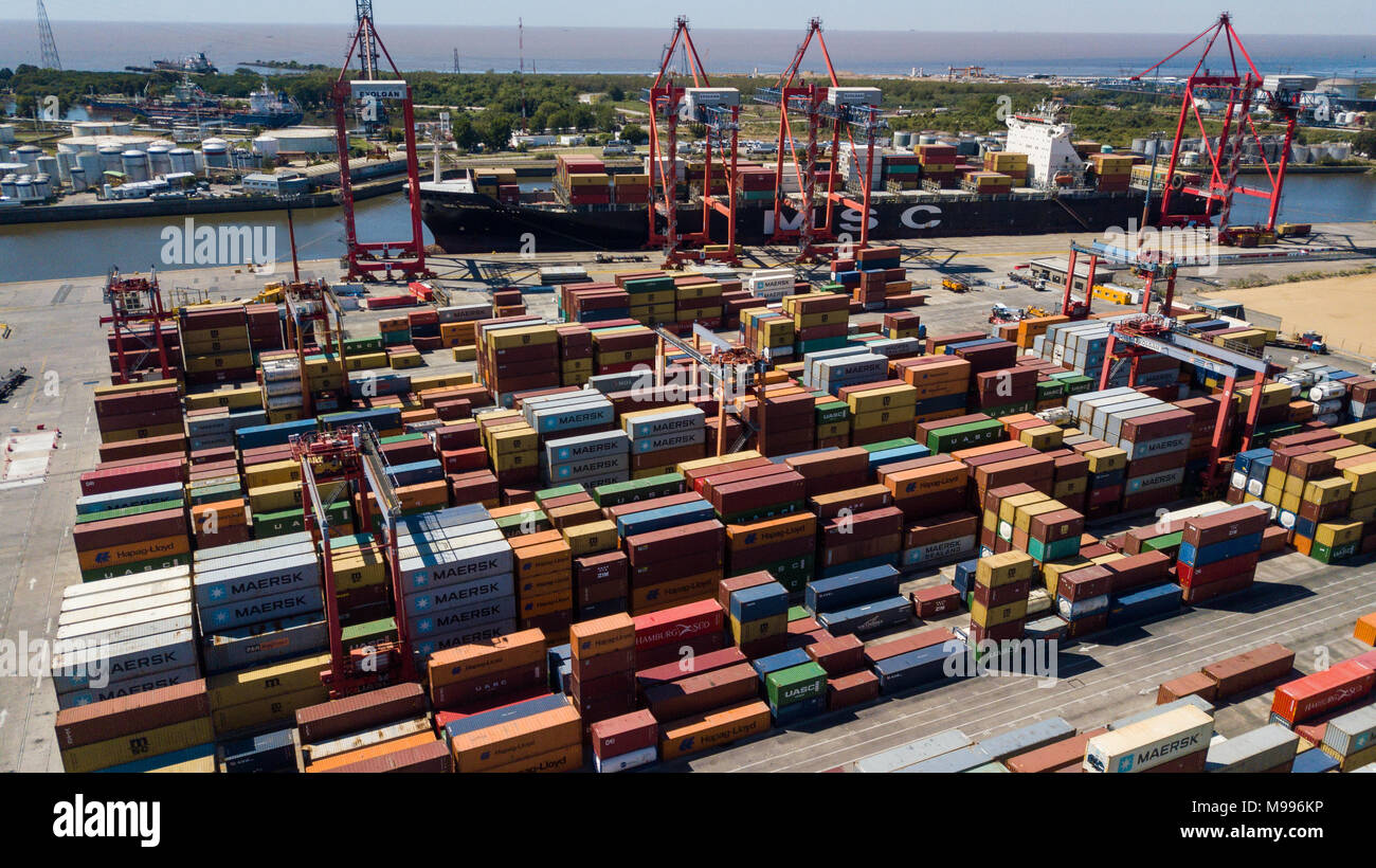 Exolgan Container Terminal, Dock Sud, Buenos Aires, Argentina Stock ...