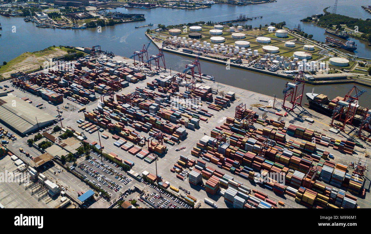 Exolgan Container Terminal, Dock Sud, Buenos Aires, Argentina Stock ...