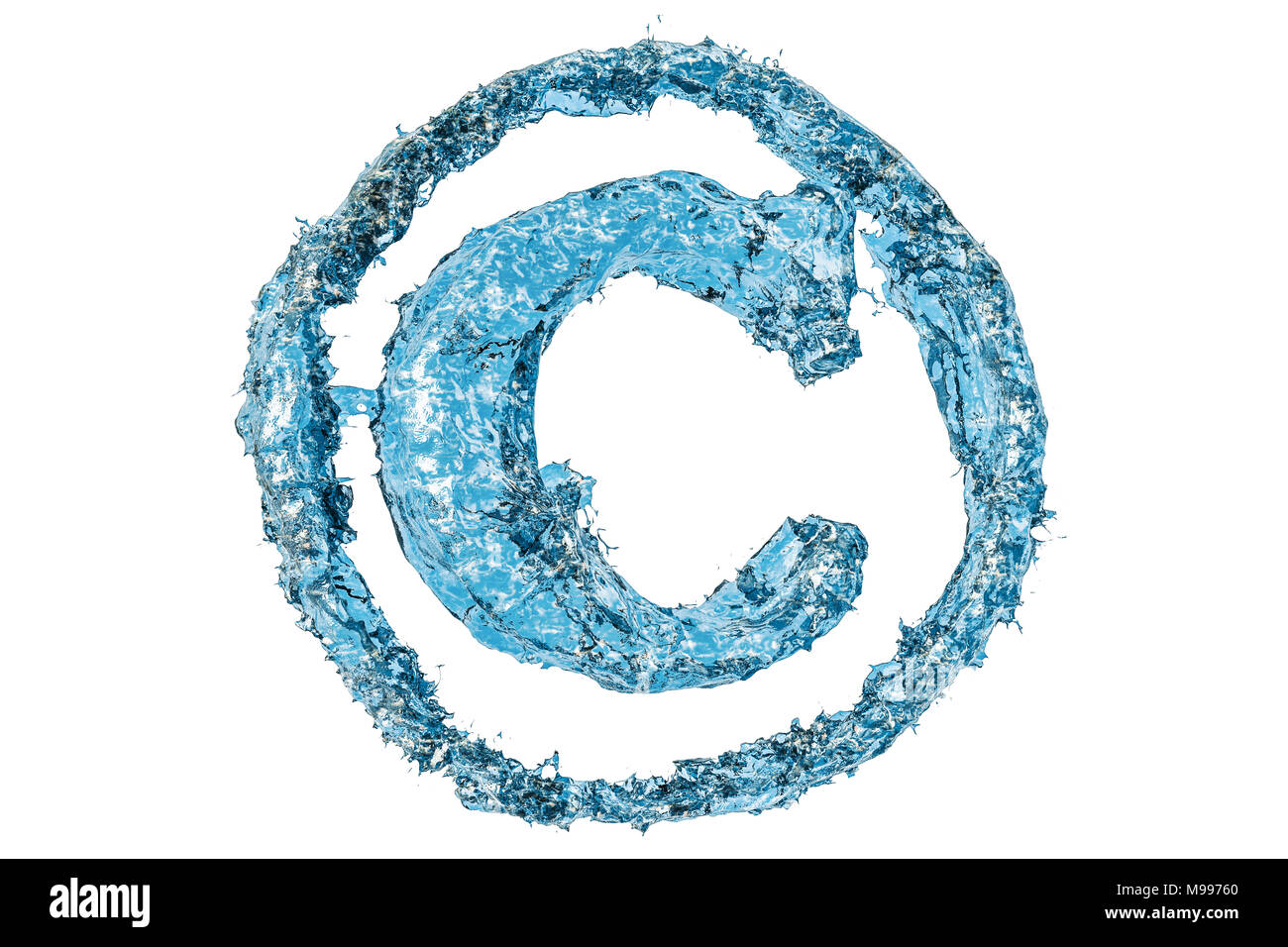 Water copyright symbol, 3D rendering isolated on white background Stock ...