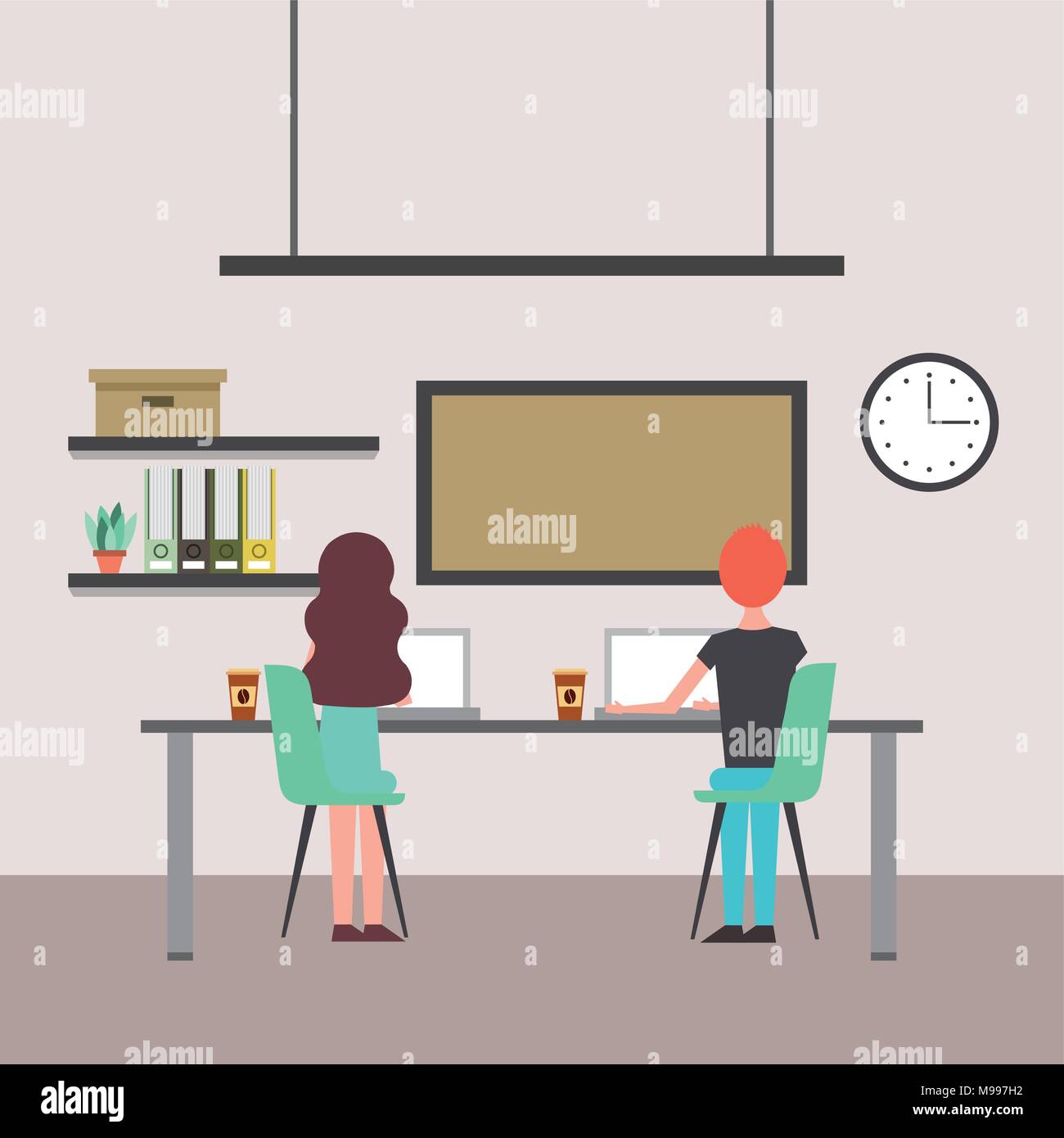 people workspace interior Stock Vector Image & Art - Alamy