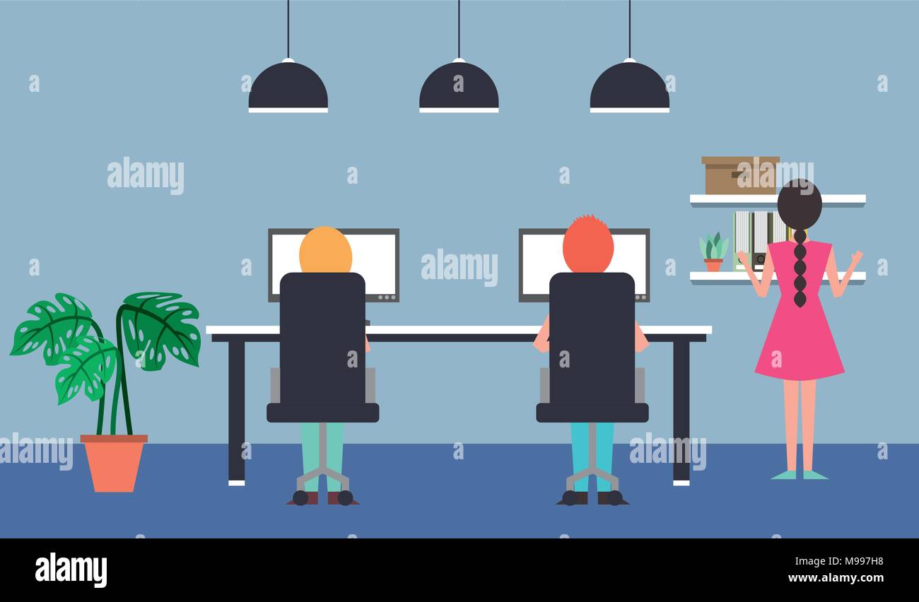 people workspace interior Stock Vector Image & Art - Alamy