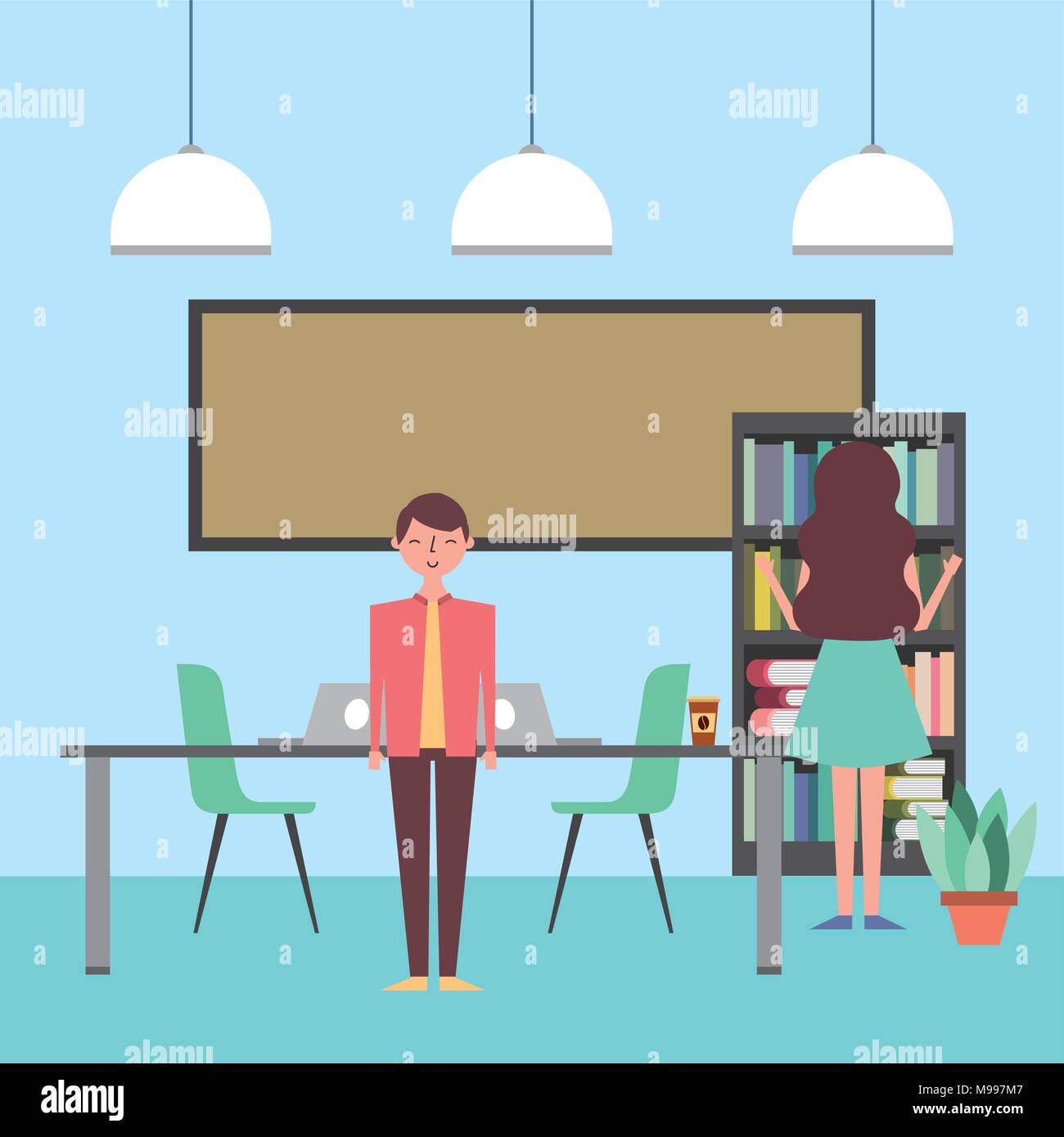 people workspace interior Stock Vector Image & Art - Alamy