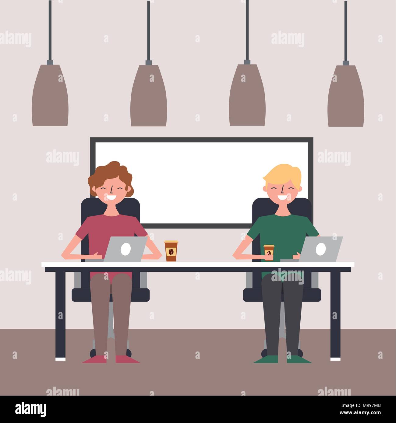 people workspace interior Stock Vector Image & Art - Alamy