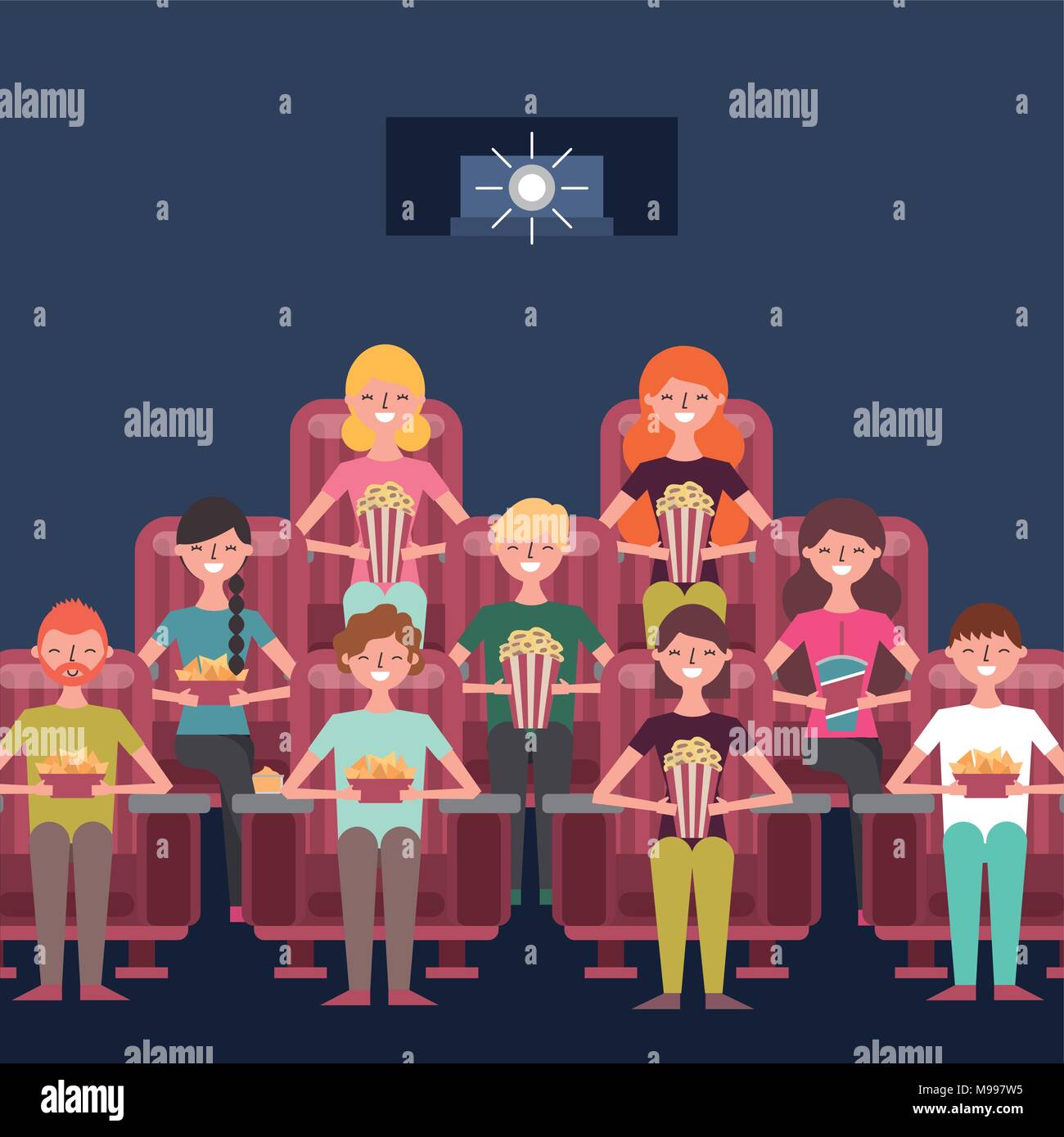 Teenager movie hall Stock Vector Images - Alamy