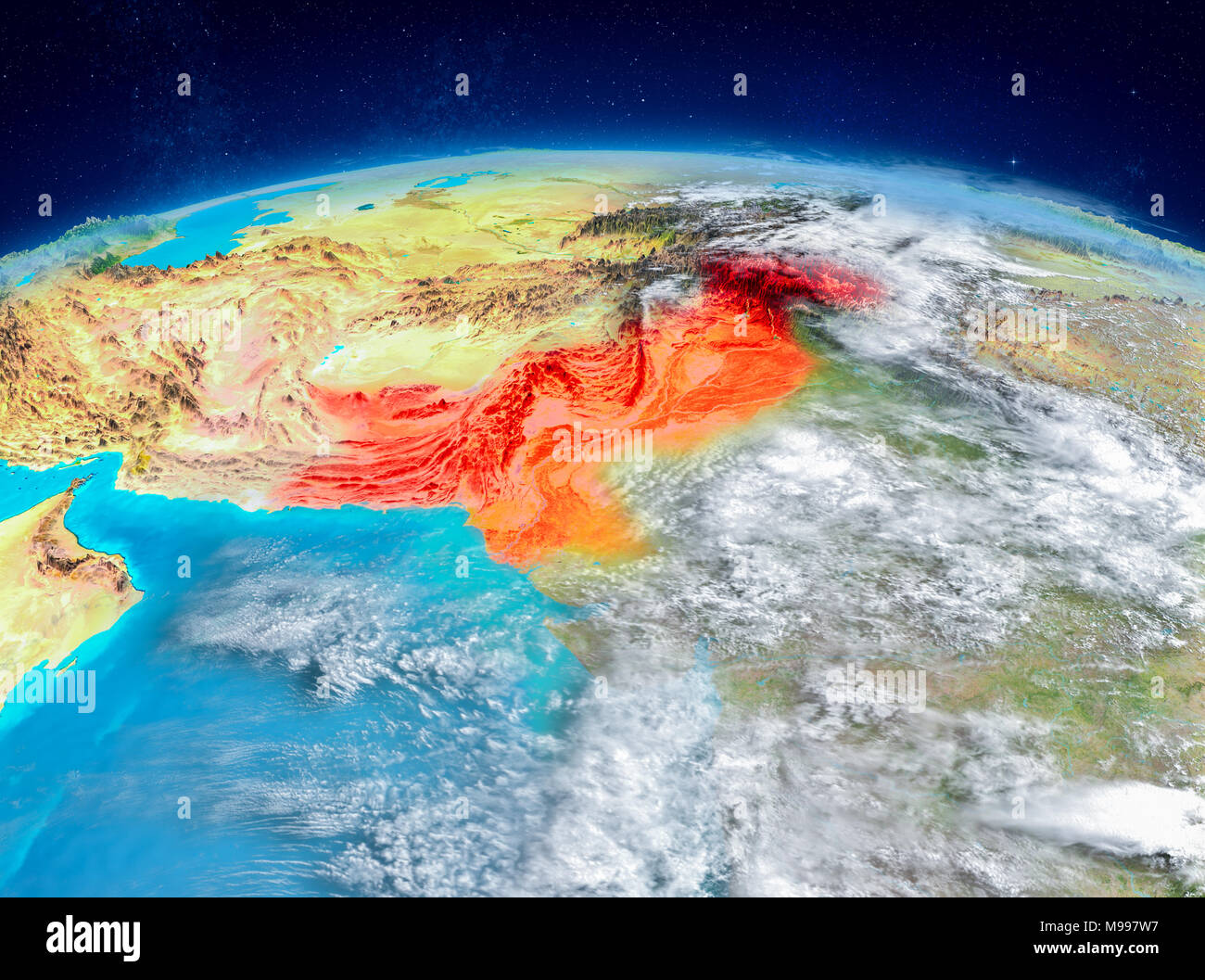 Highlighted satellite image of pakistan hi-res stock photography and ...