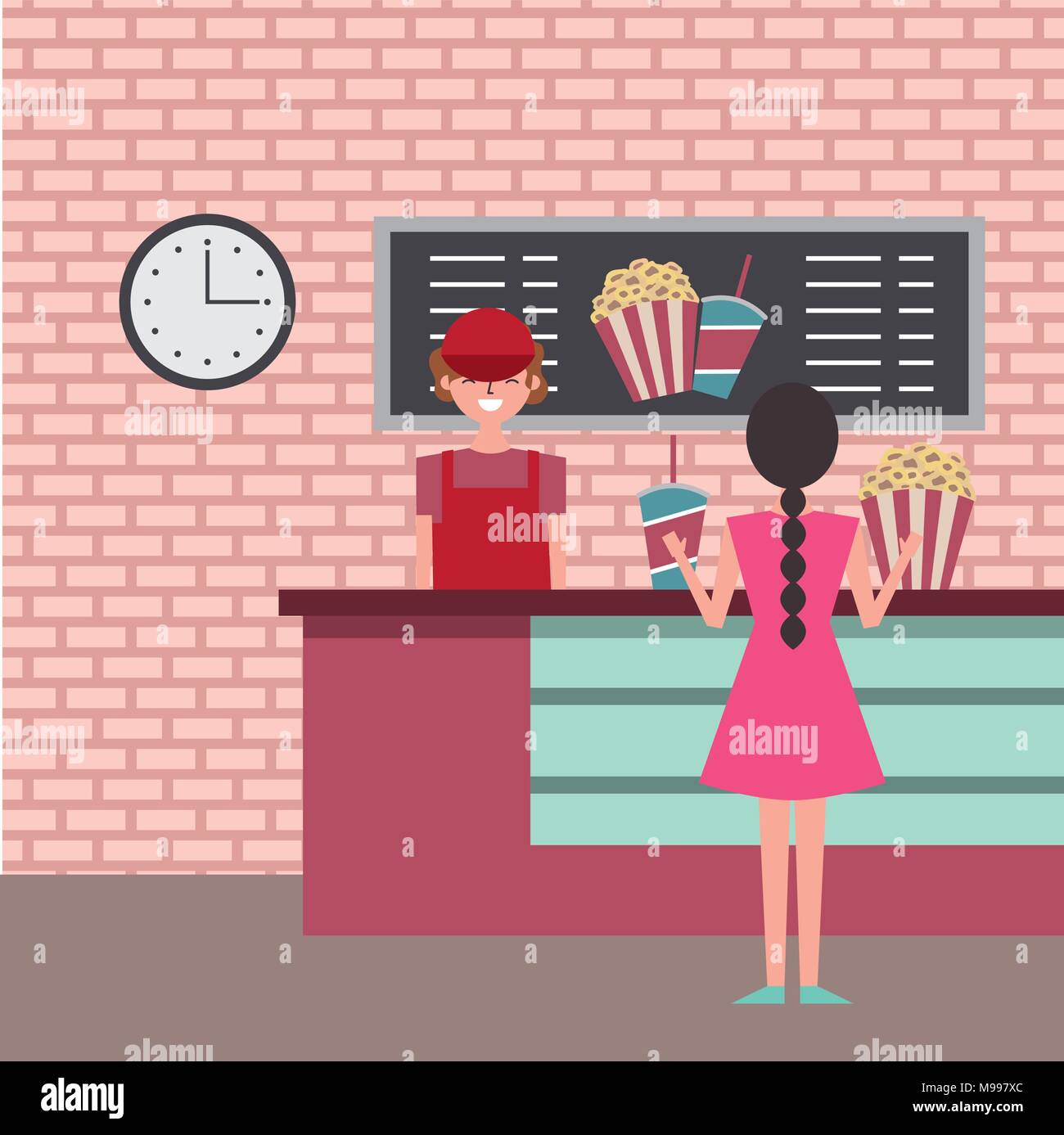 Bag popcorn concept cinema Stock Vector Images - Alamy