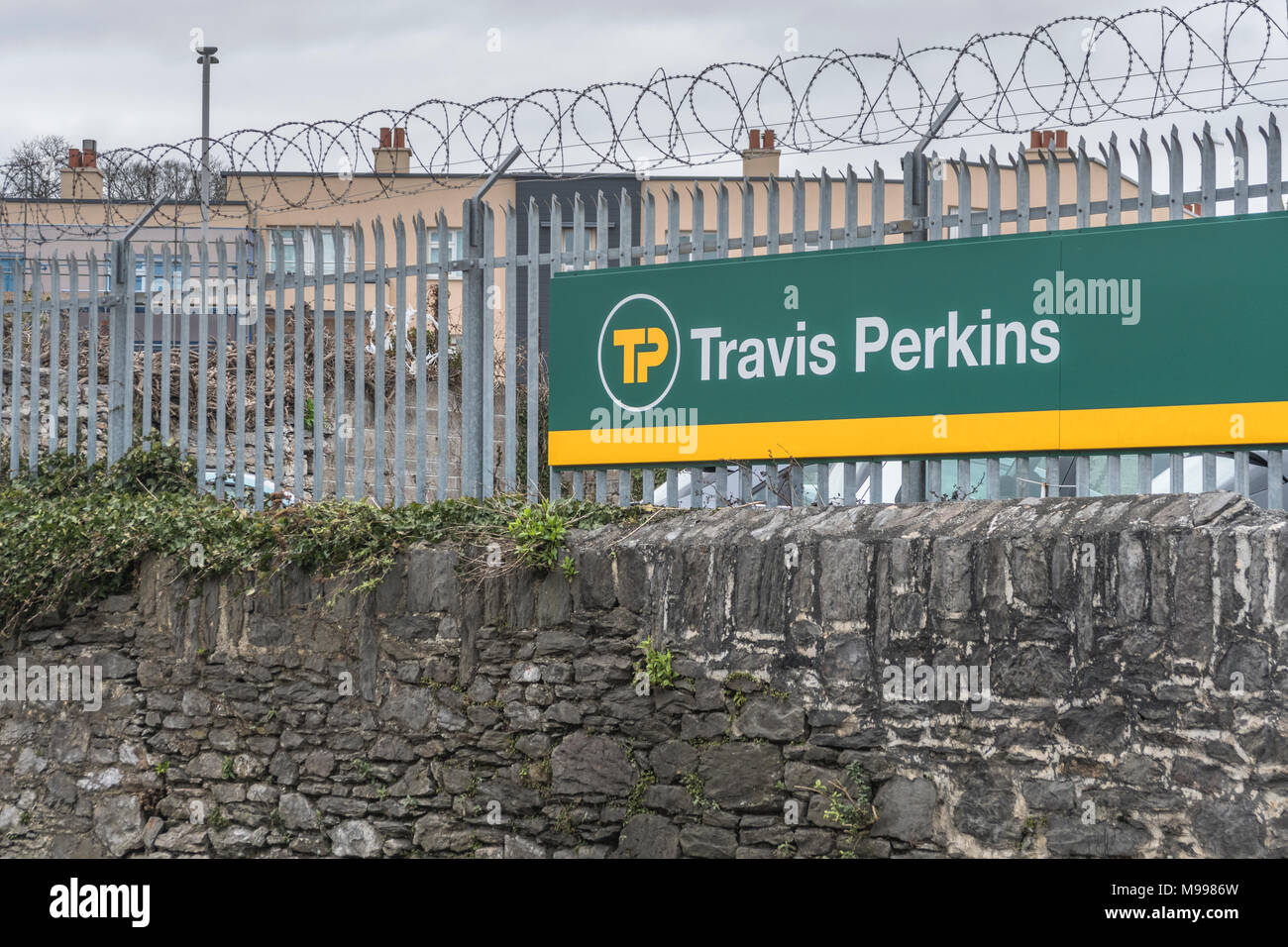 Logo and sign for Travis Perkins, the builder's merchants and ...