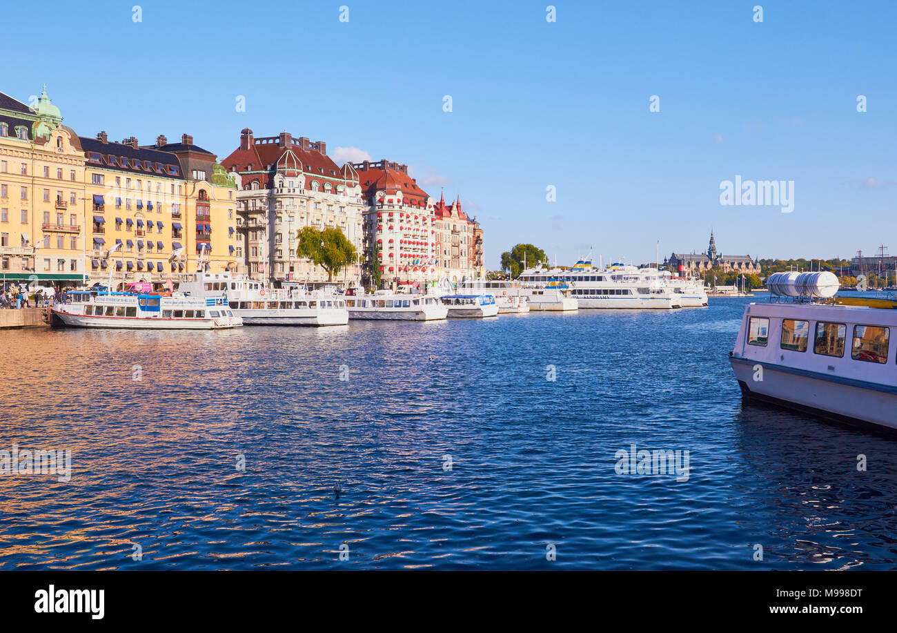 Nybroviken (New Bridge Bay), Stockholm, Sweden, Scandinavia. Departure ...