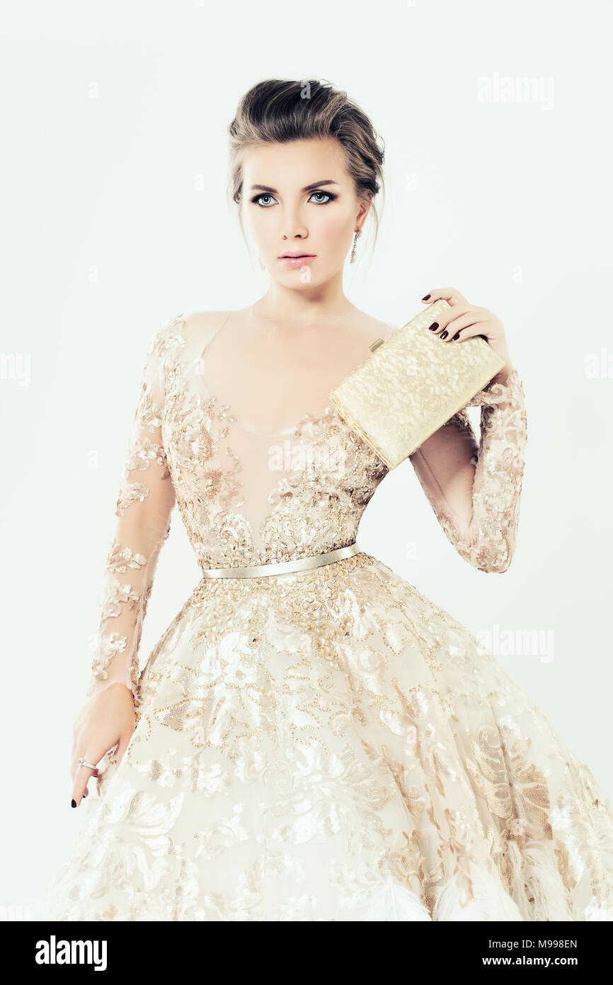 Beautiful girl gold jewelry hi-res stock photography and images - Alamy