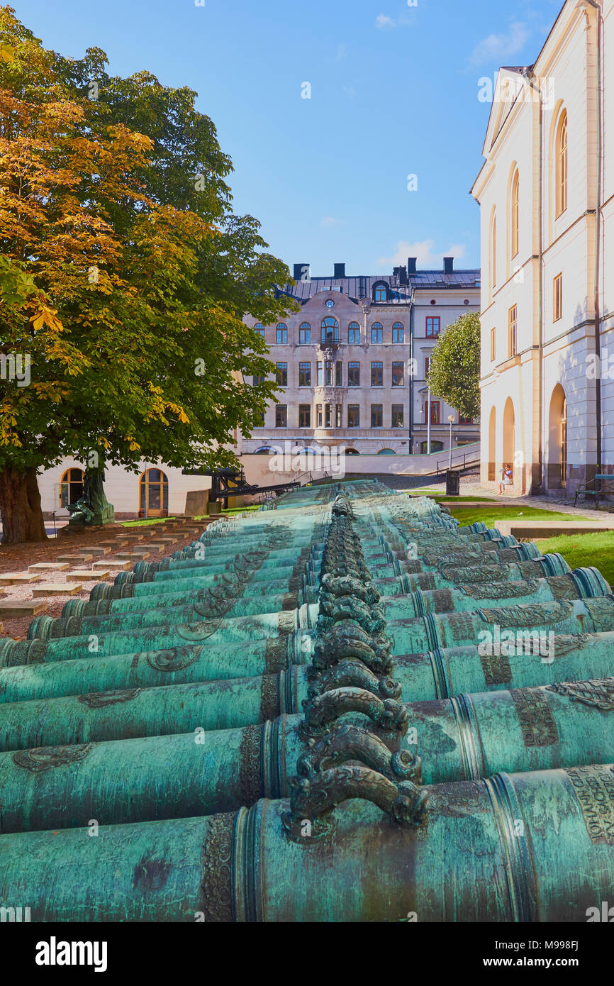 Gun tubes or gun barrels, Swedish Army Museum (Armemuseum), Ostermalm ...
