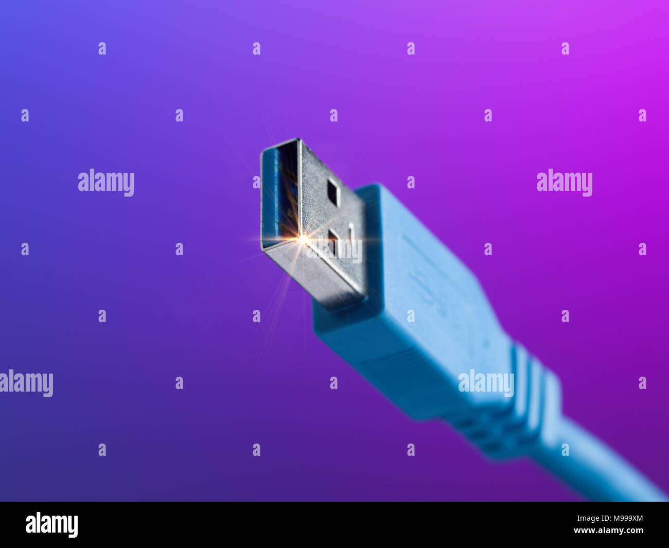 Usb cable plug close up on colorful background, electronics and ...