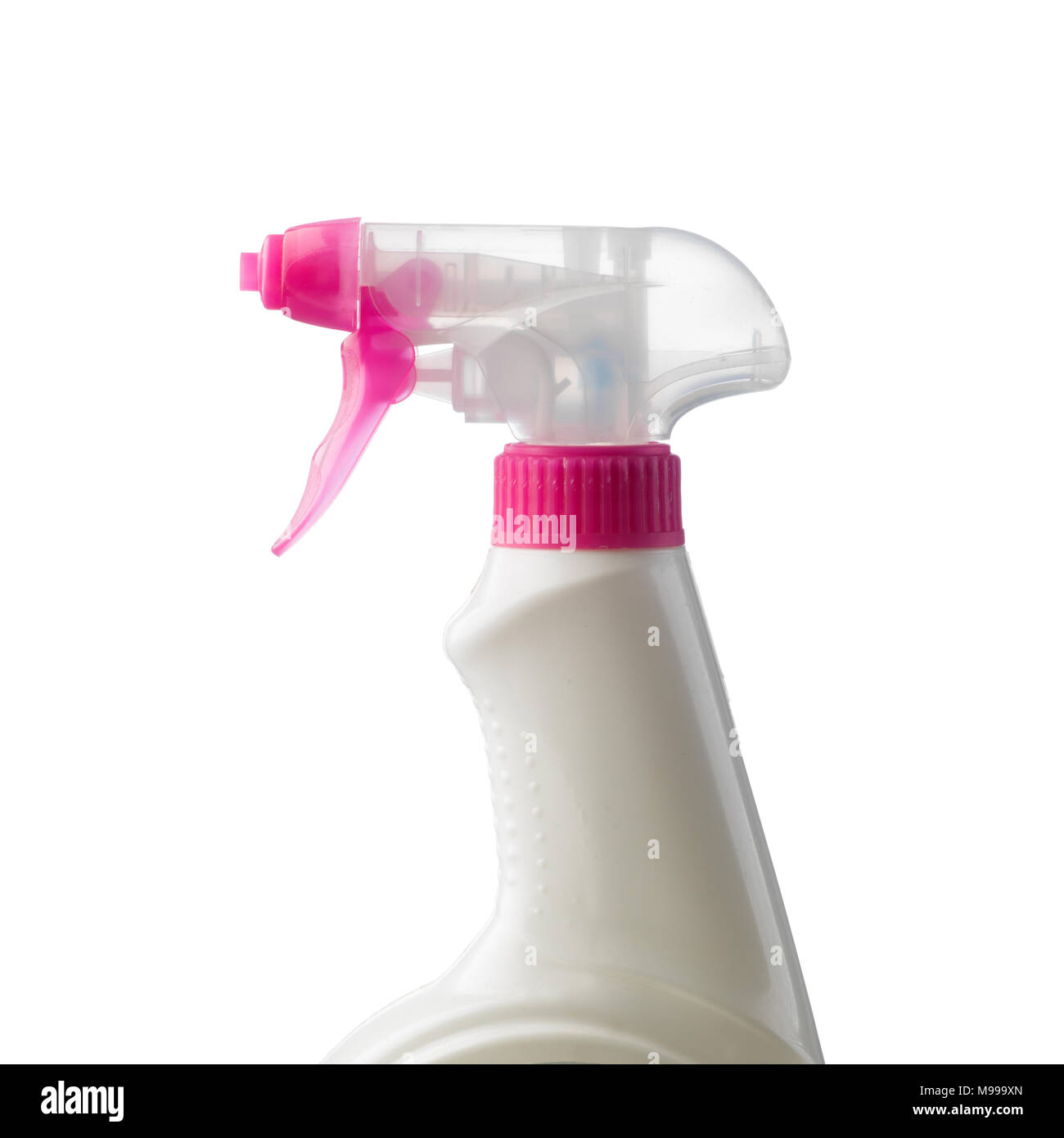 Spray detergent on white background: hygiene and cleaning products ...
