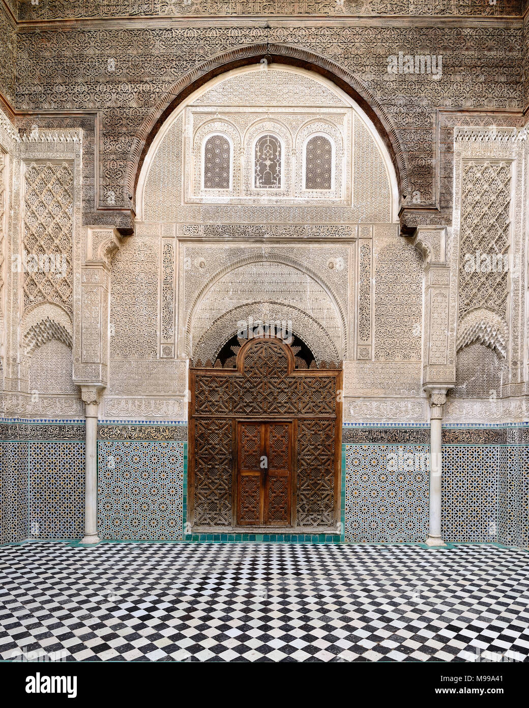 FEZ, MOROCCO - 30 NOVEMBER 2015: The interior of the Al-Qarawiyyin ...