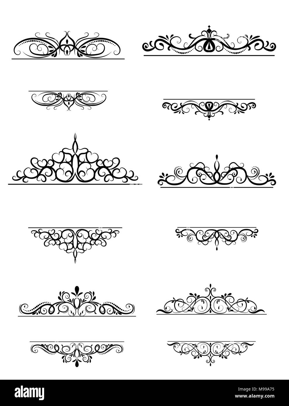 Vintage vector swirl frame set Stock Vector Image & Art - Alamy