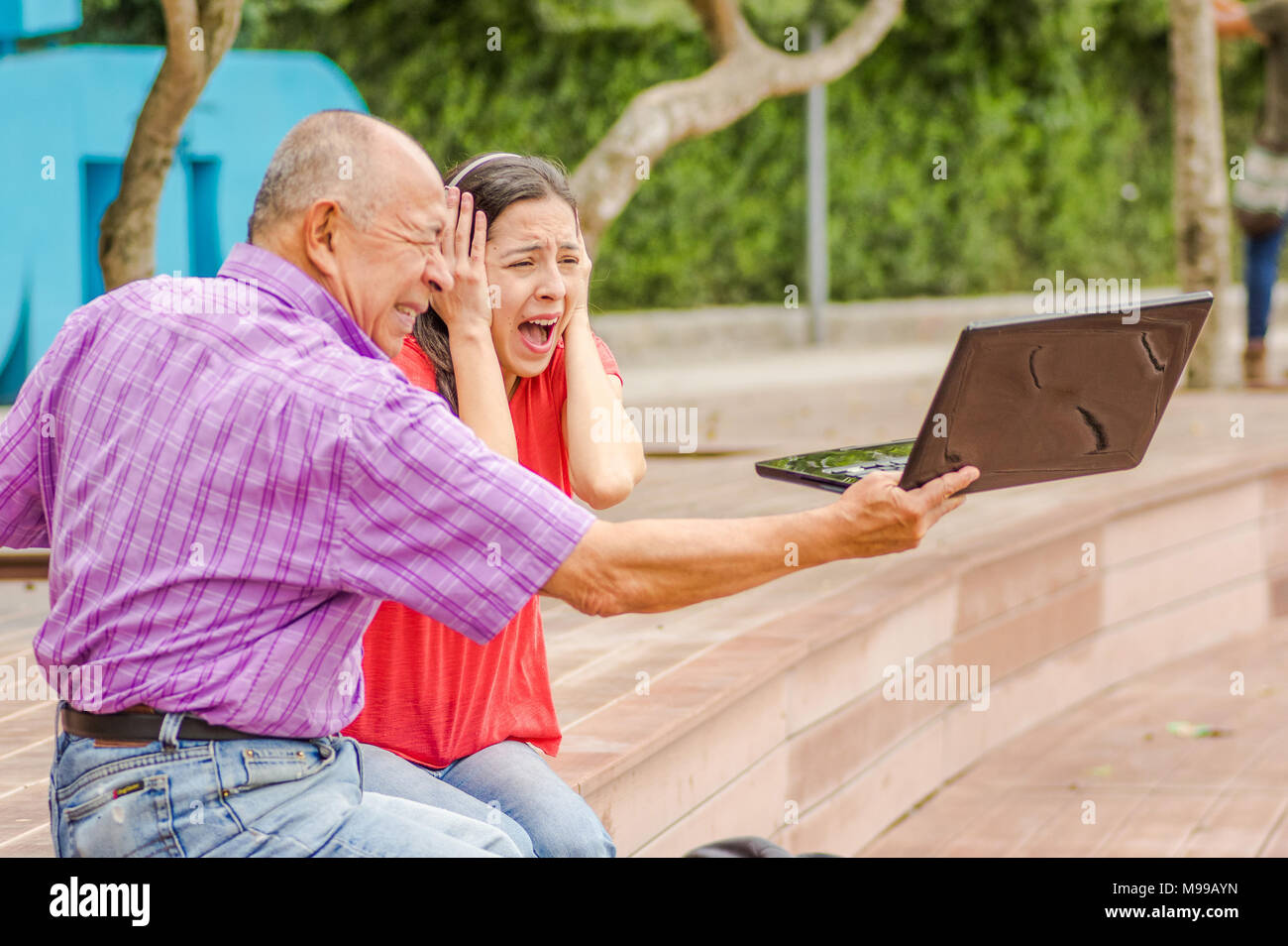 Father throw daughter hi-res stock photography and images - Alamy