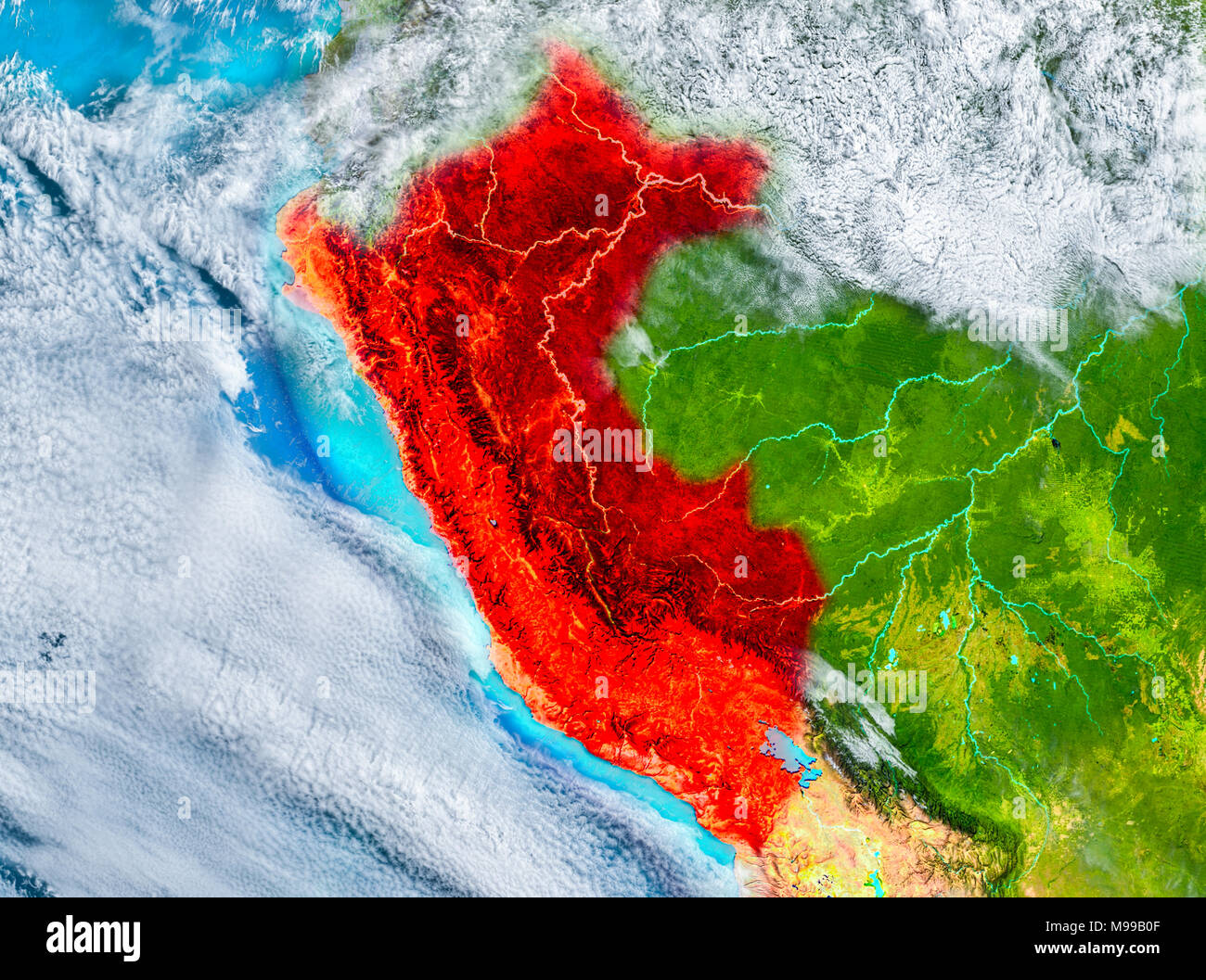 Peru satellite image hi-res stock photography and images - Alamy