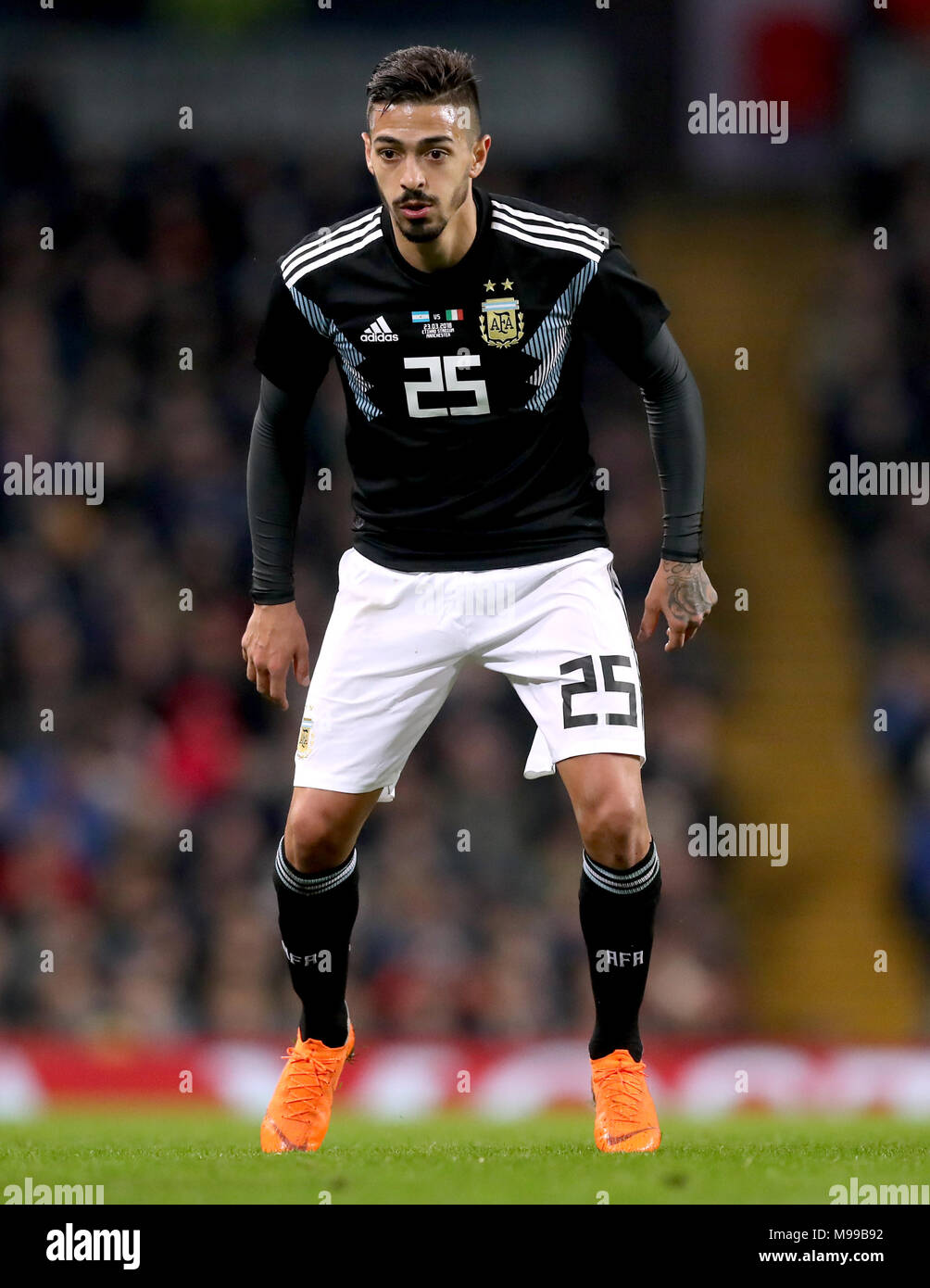 Argentina's Manuel Lanzini during the international friendly match at ...