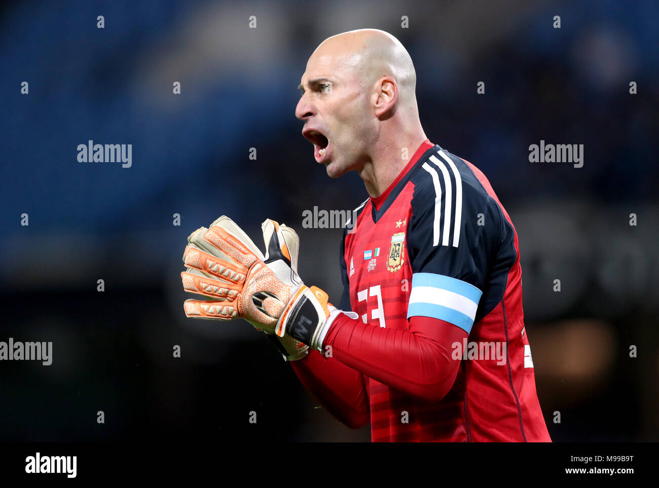 Argentina's Willy Caballero during the international friendly match at ...