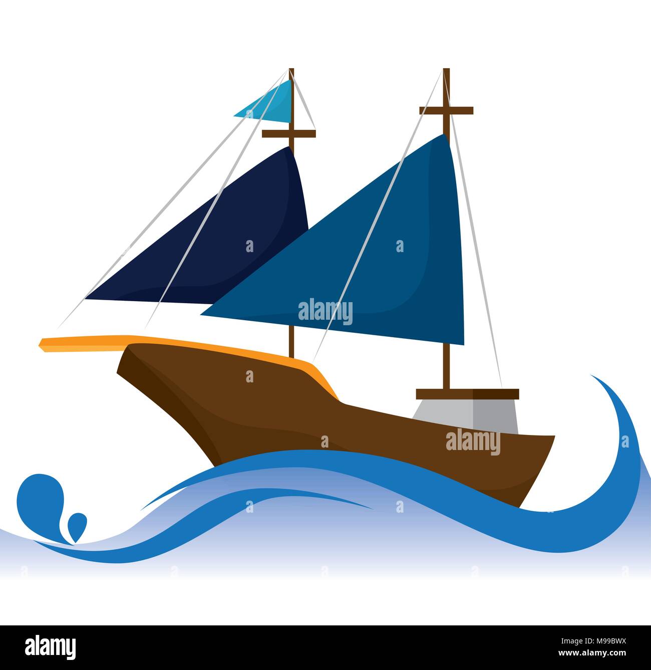 Wooden Sailing Boat Stock Vector Images - Alamy