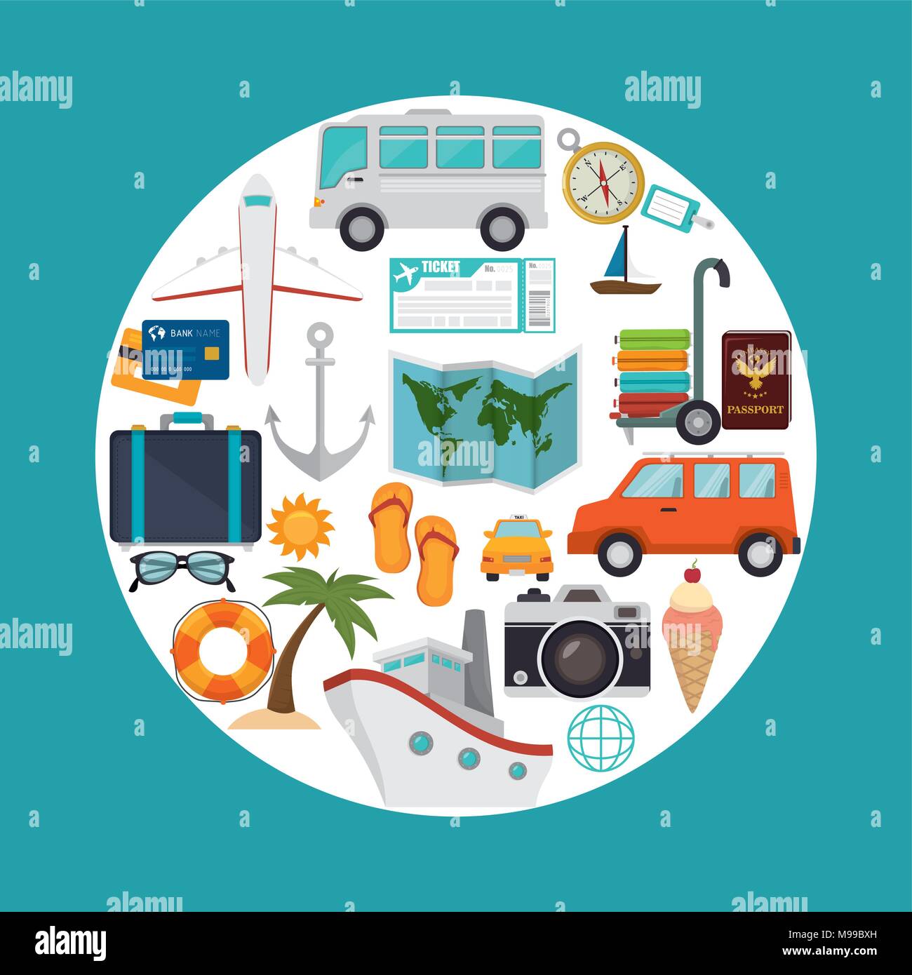 Summer, travel and vacations graphic design, vector illustration Stock ...
