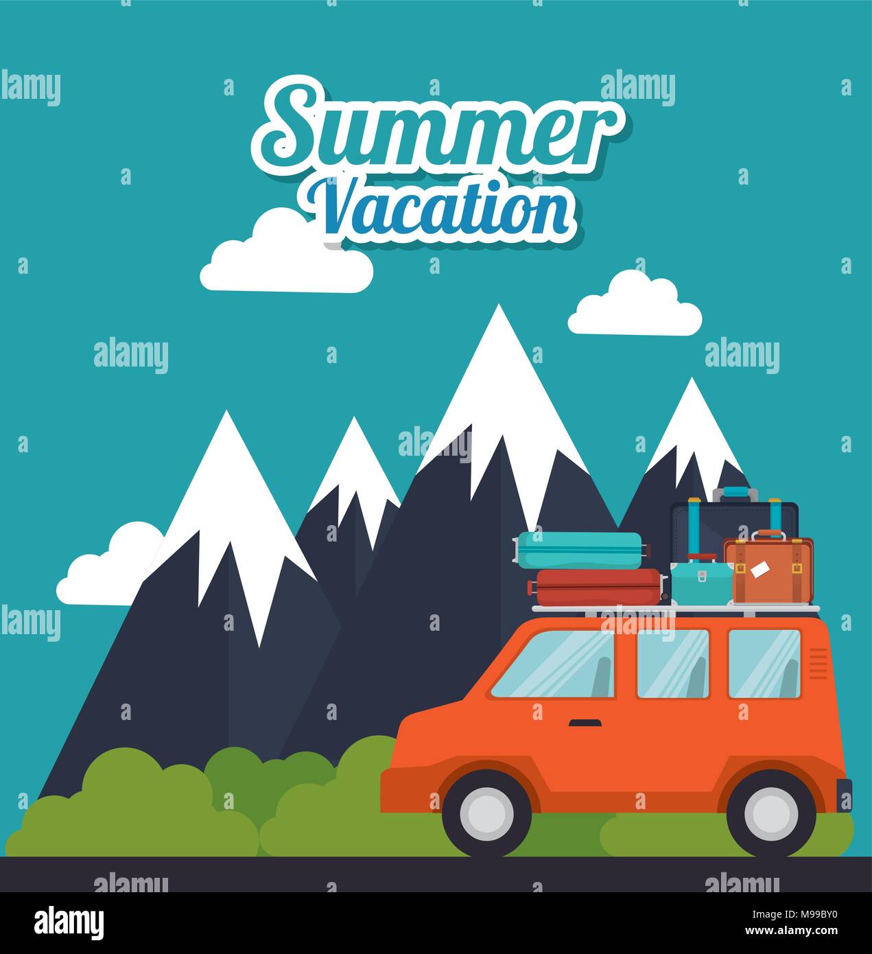 Summer, travel and vacations graphic design, vector illustration Stock ...