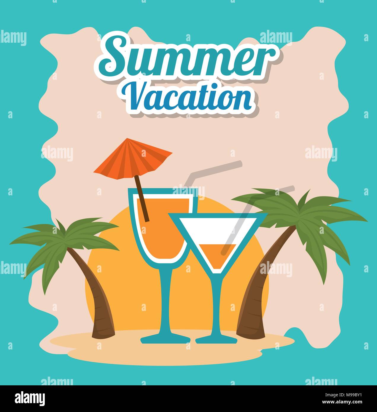 Summer, travel and vacations graphic design, vector illustration Stock ...