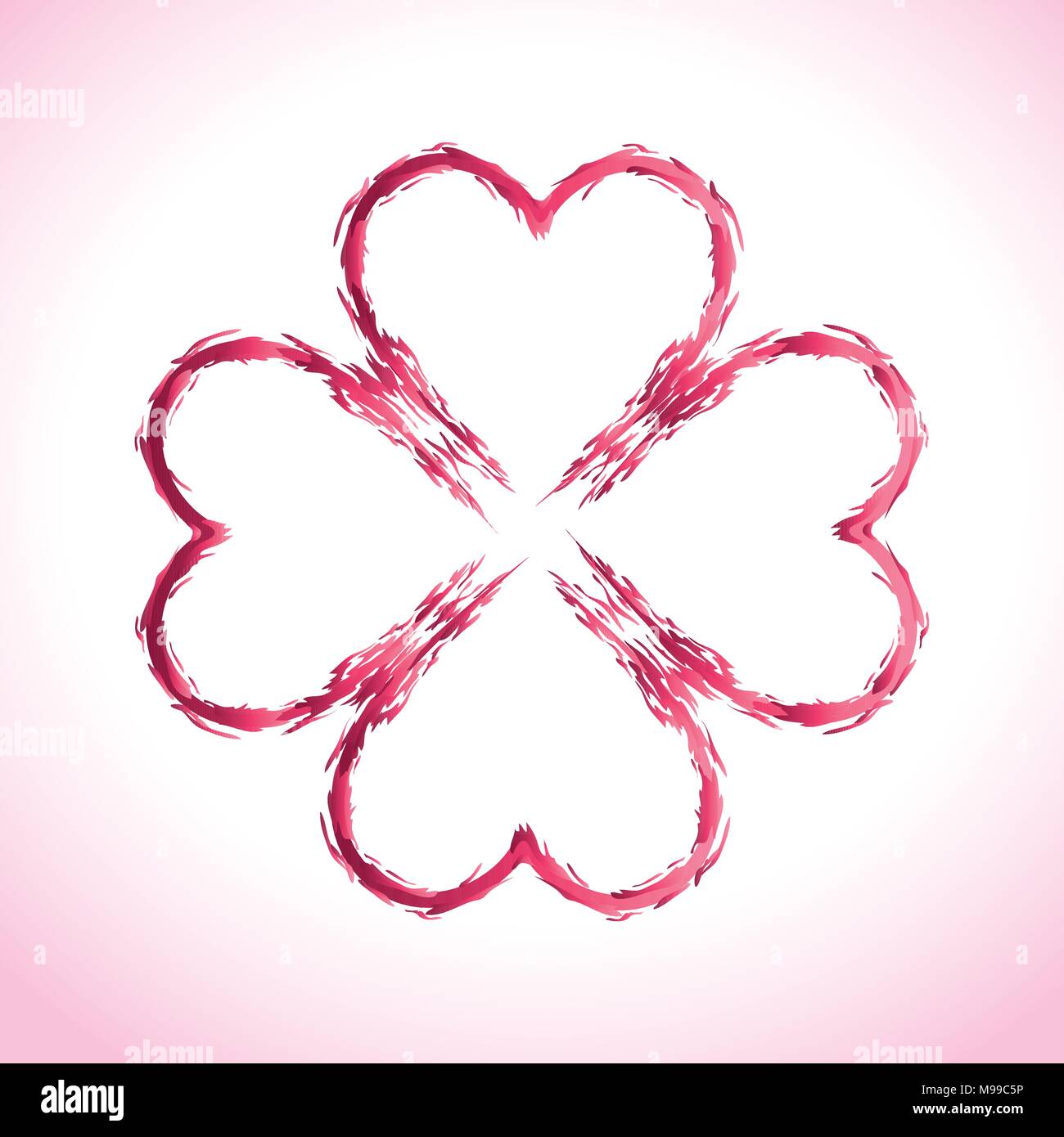 Romantic colorful card design with pink hearts graphic design, vector ...
