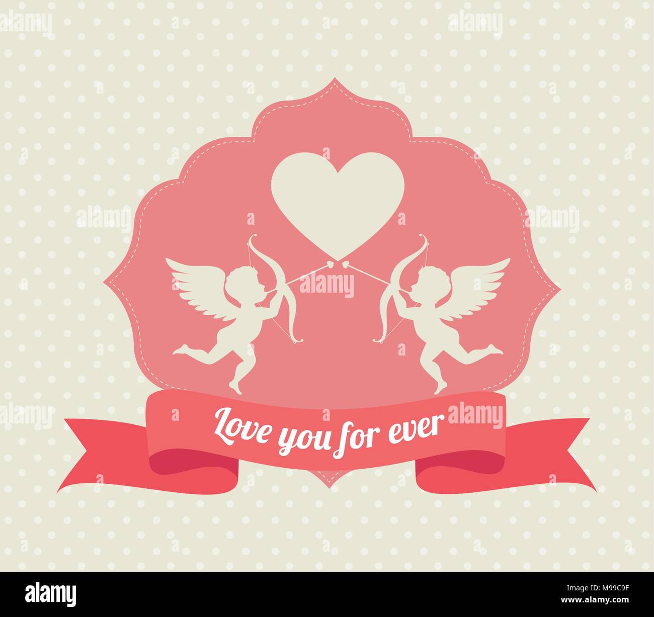 Romantic colorful card design with pink hearts graphic design, vector ...